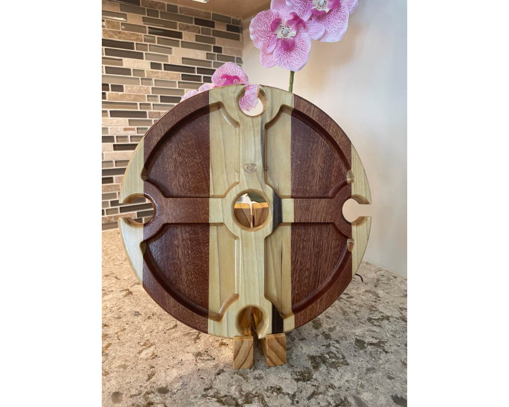 Home And Living Home Decor Wine Caddy And 4 Wine Glass Holder