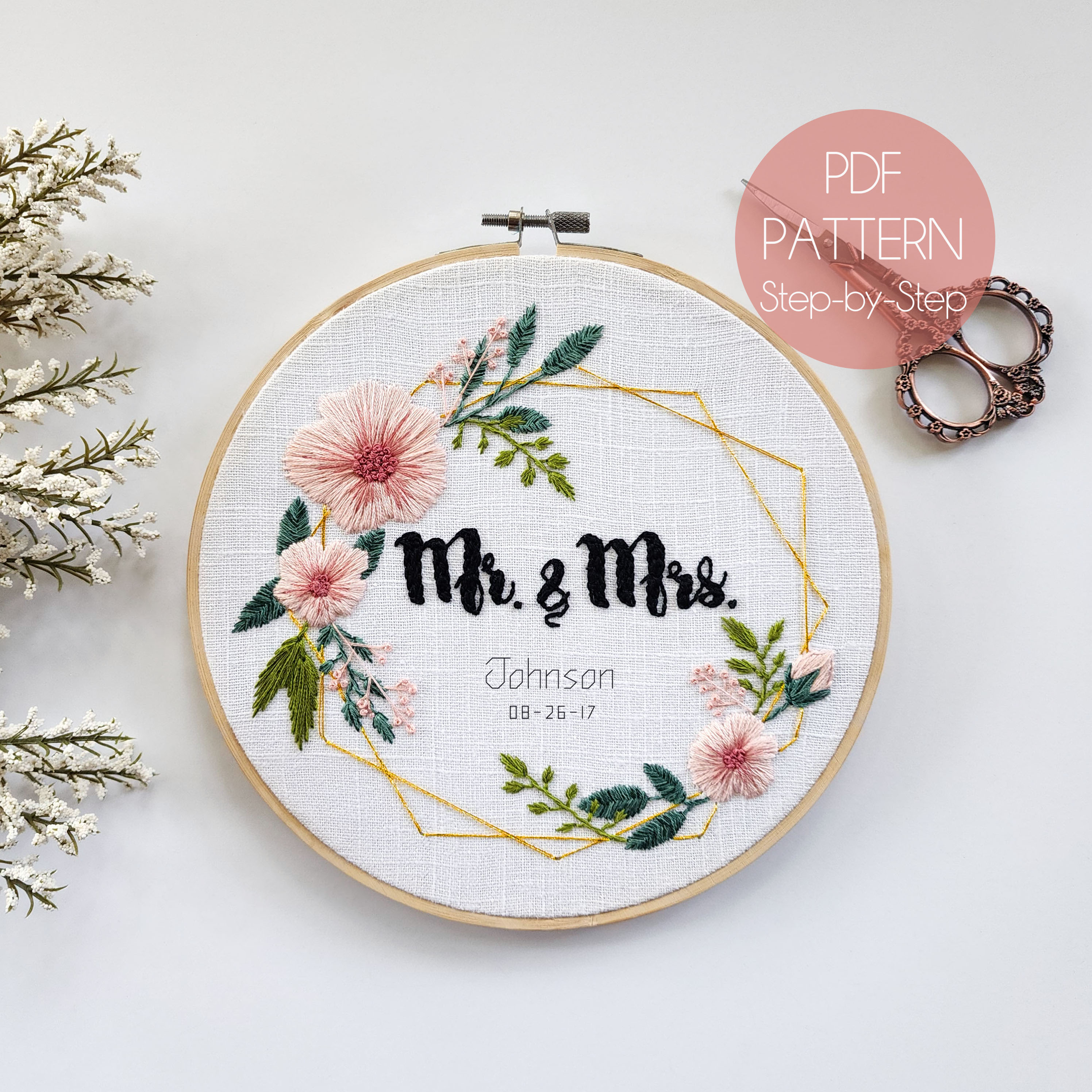 wedding embroidery pattern