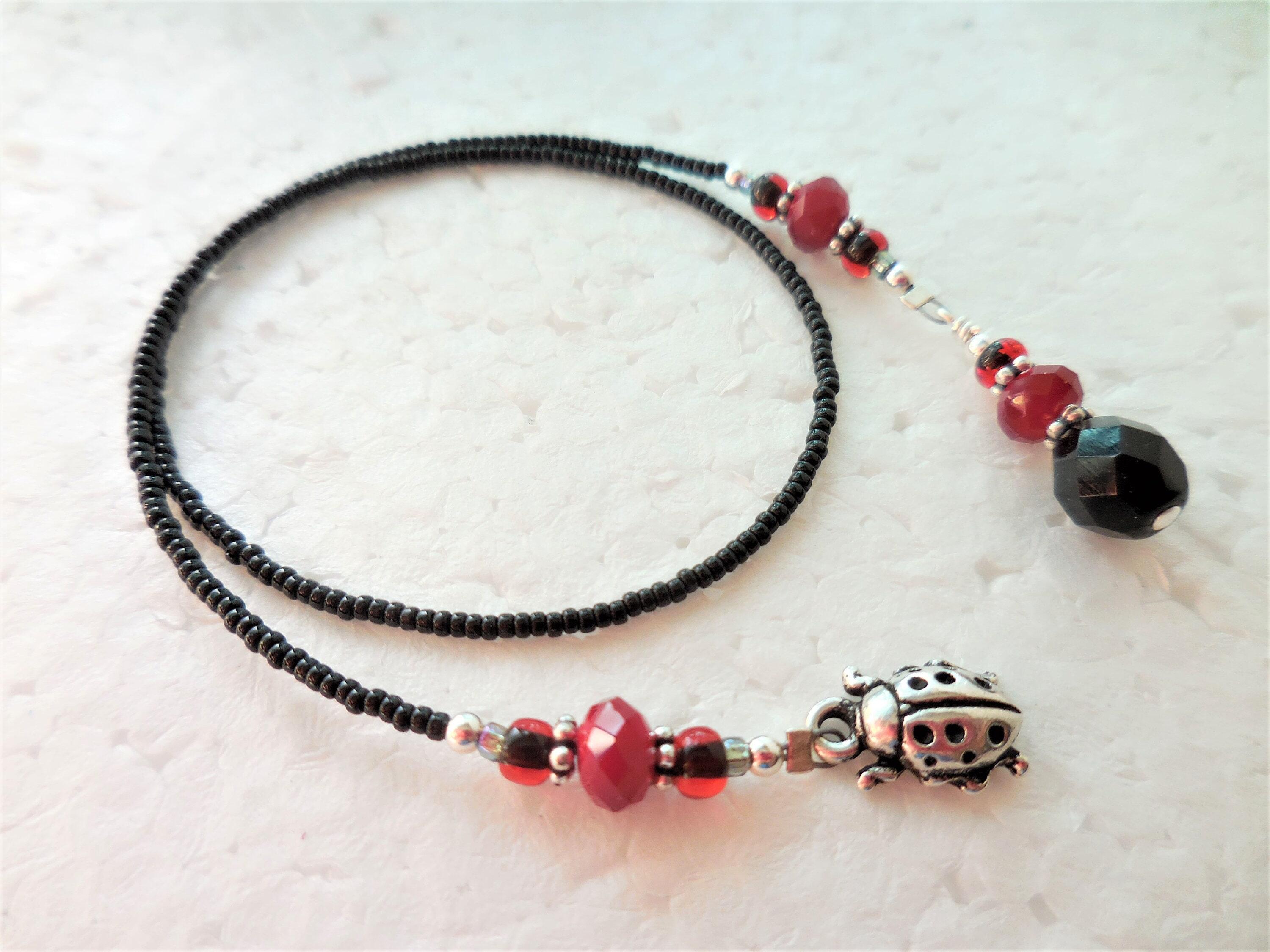 Beaded Bookmark with Ladybug Charm