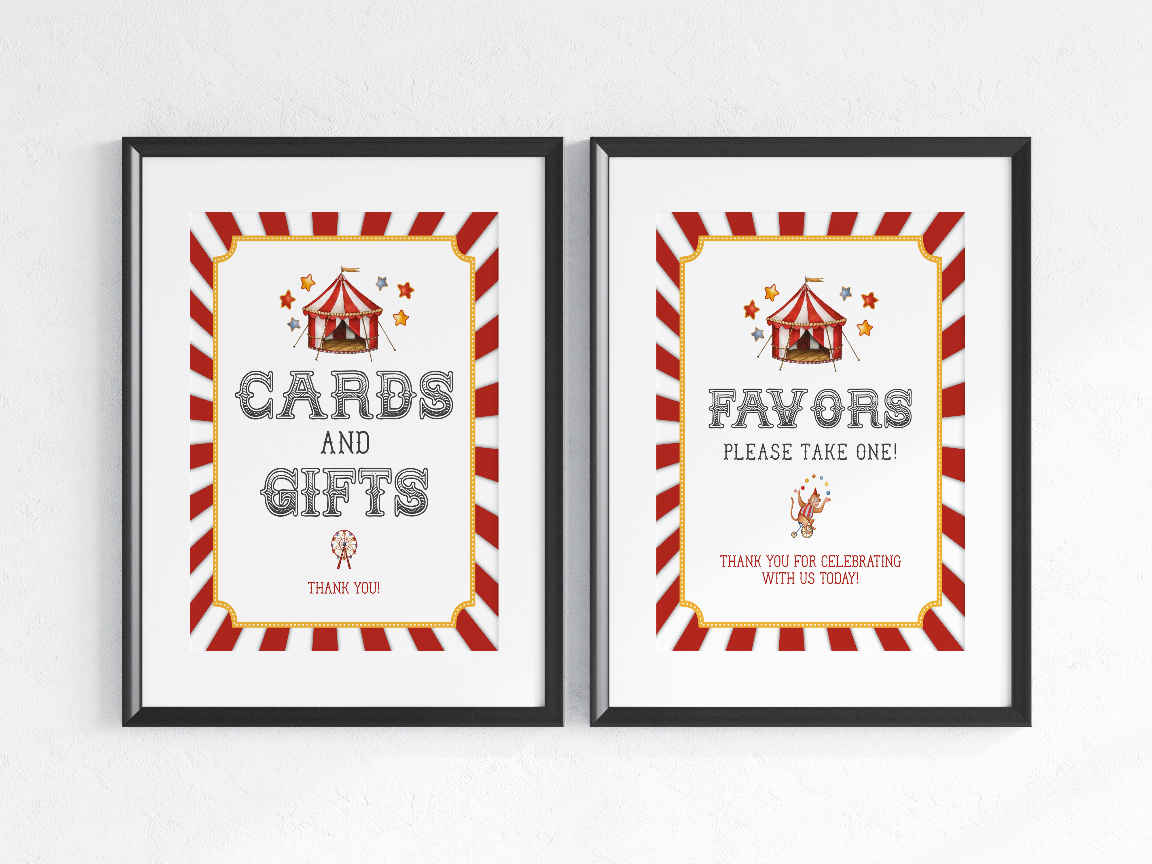 Wedding & Celebrations :: Party Supplies :: Party Decor :: Circus Cards ...