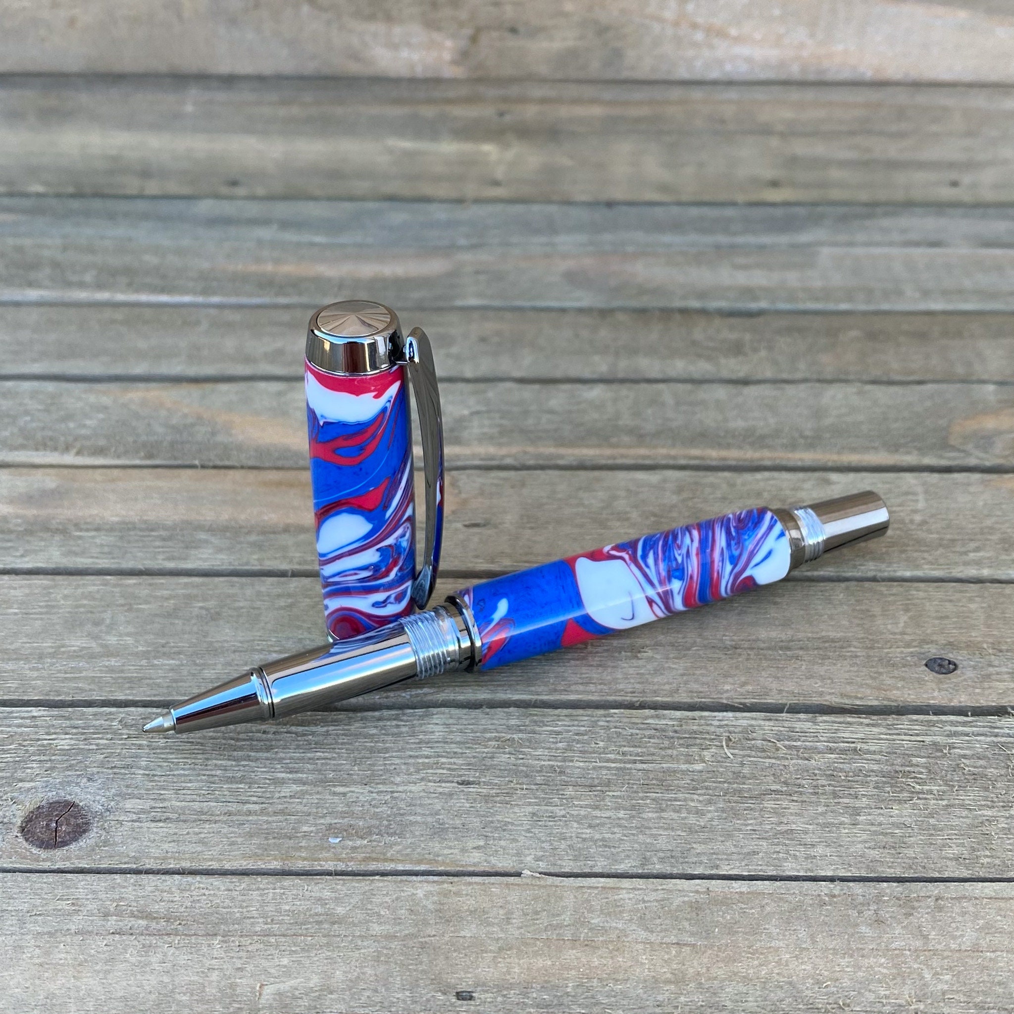 Red, White, and Blue Rollerball Pen
