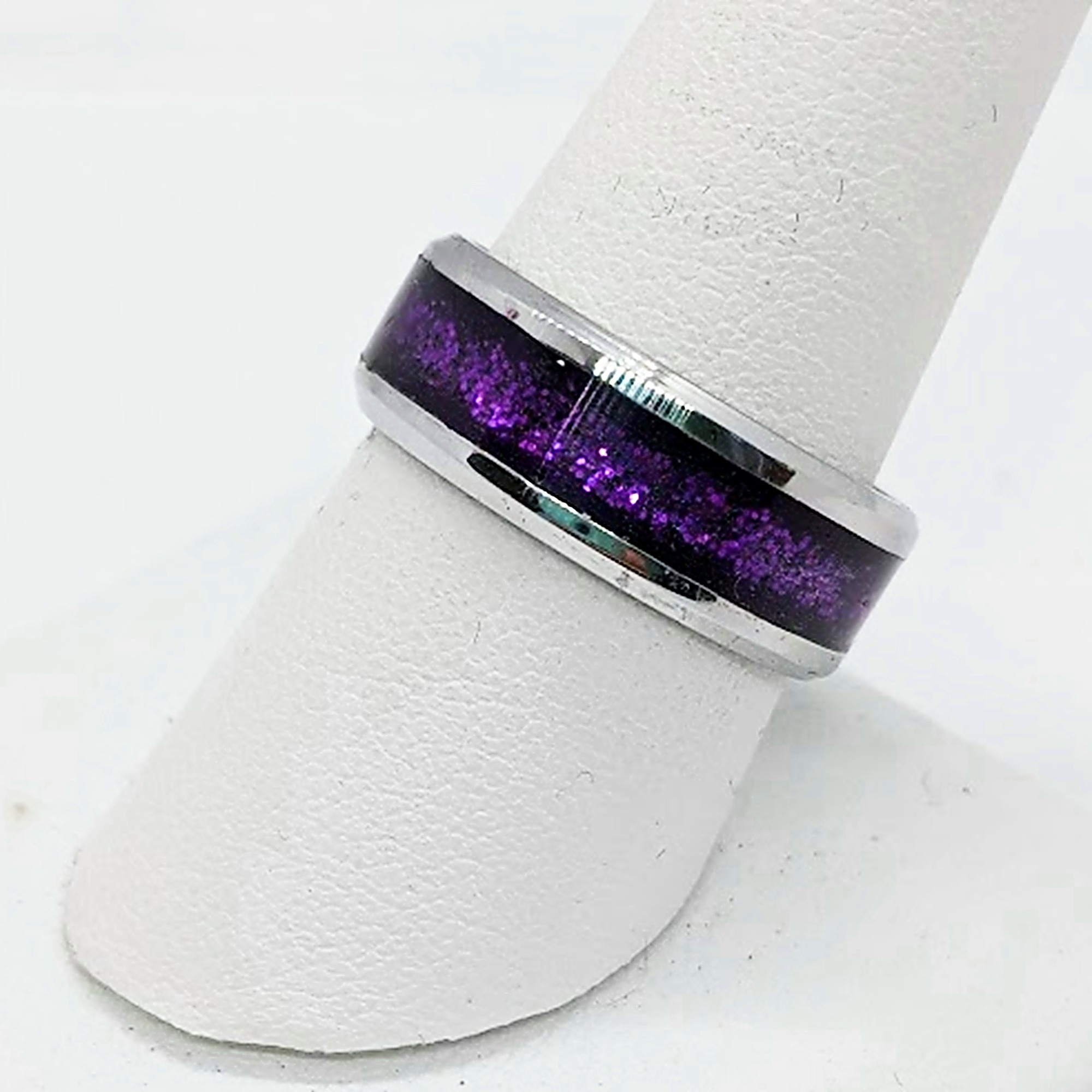 Jewelry :: Rings :: Elegant Purple Sparkle Inlay Ring - Handcrafted ...