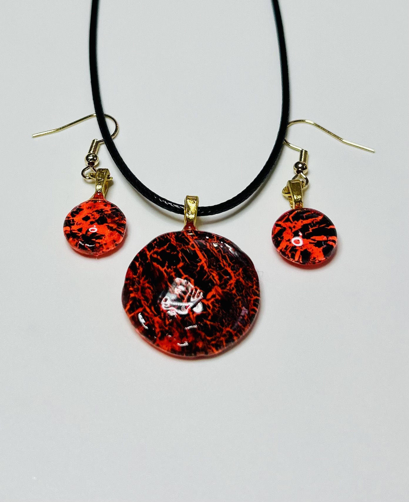 Shredded Glass Pendant and Earring Sets - choice of 5 Colors