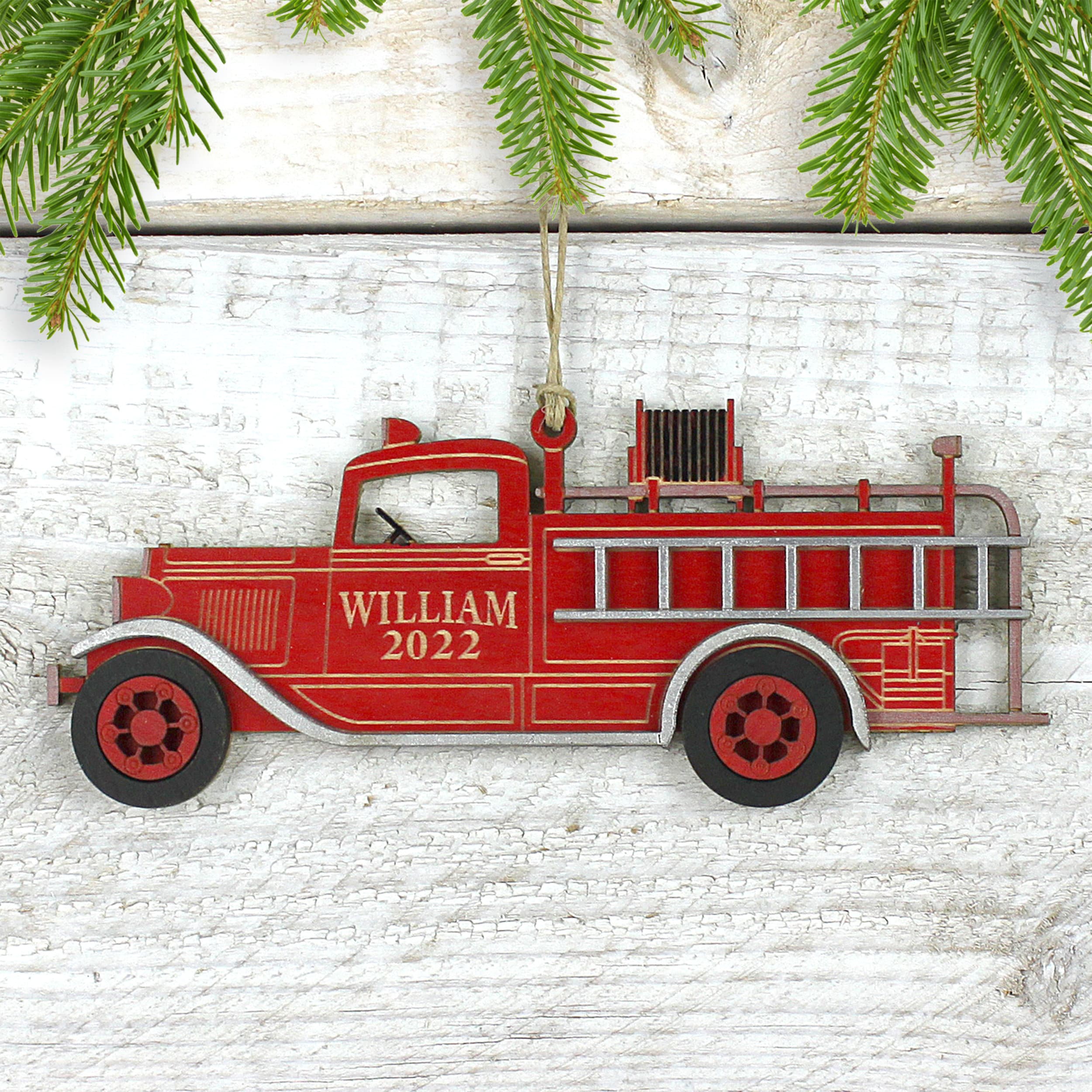 Holiday & Seasonal :: Christmas :: Firetruck Ornament, Personalized ...