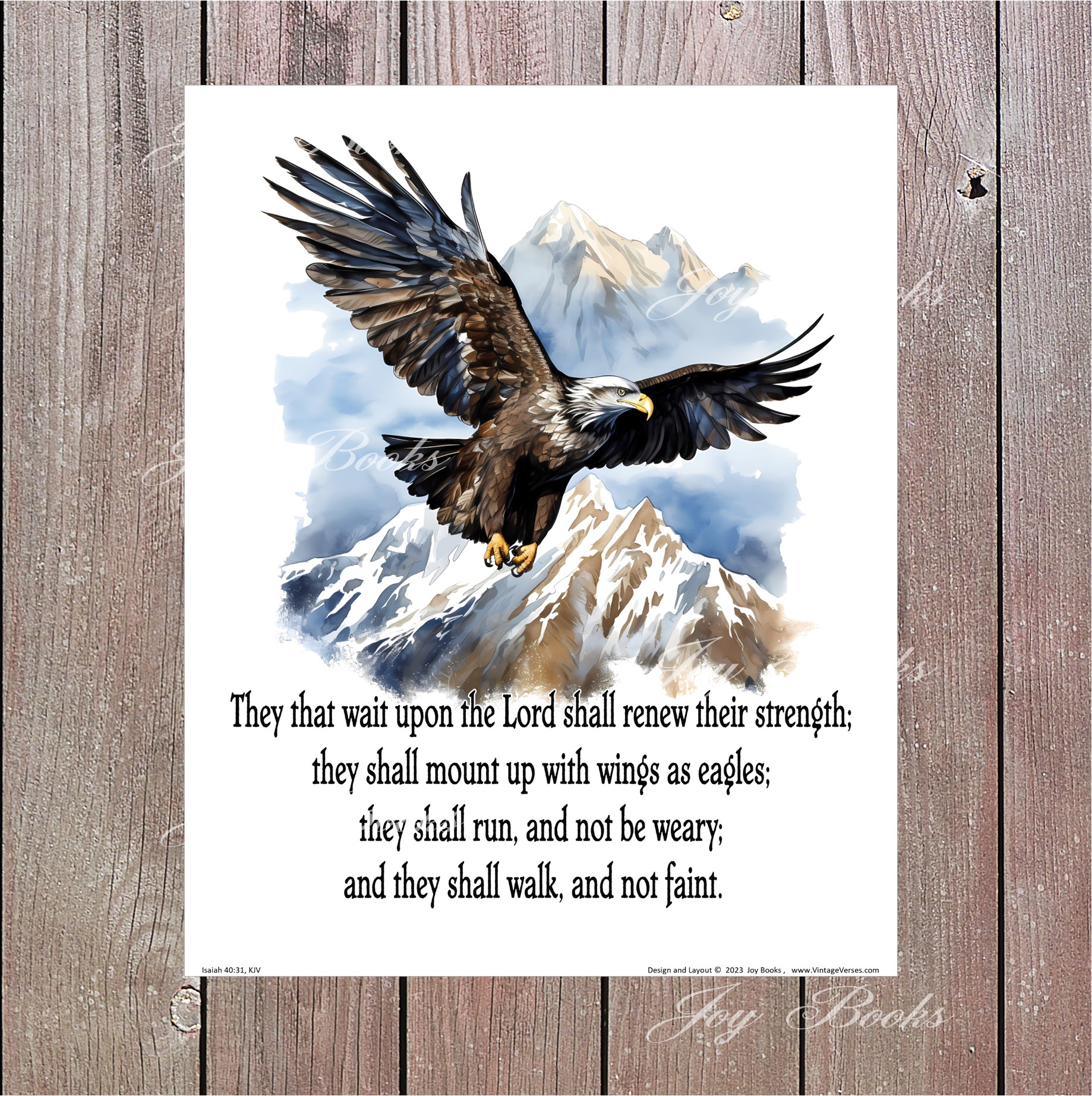 Isaiah 40:31 Vintage Verses Christian Wall Art Digital Download