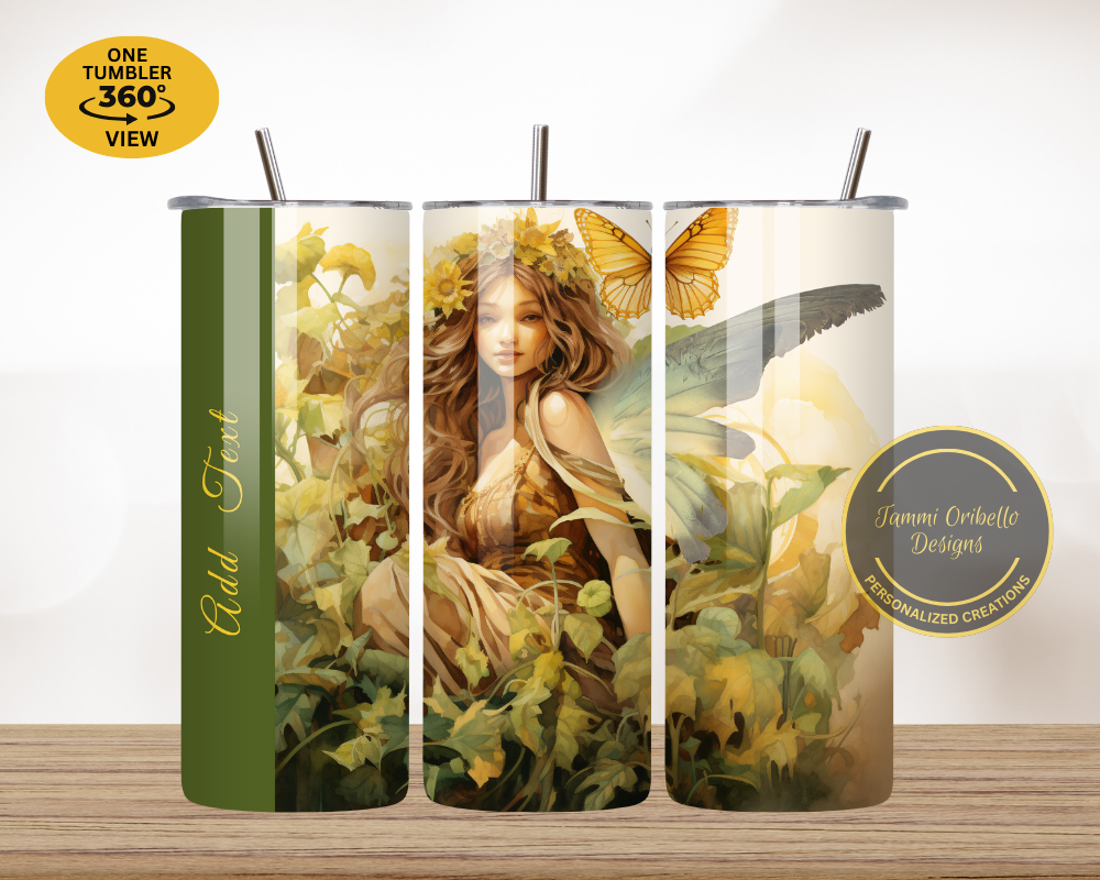 Personalized Fairy Tumbler, 20oz Insulated Fairy Design Cup