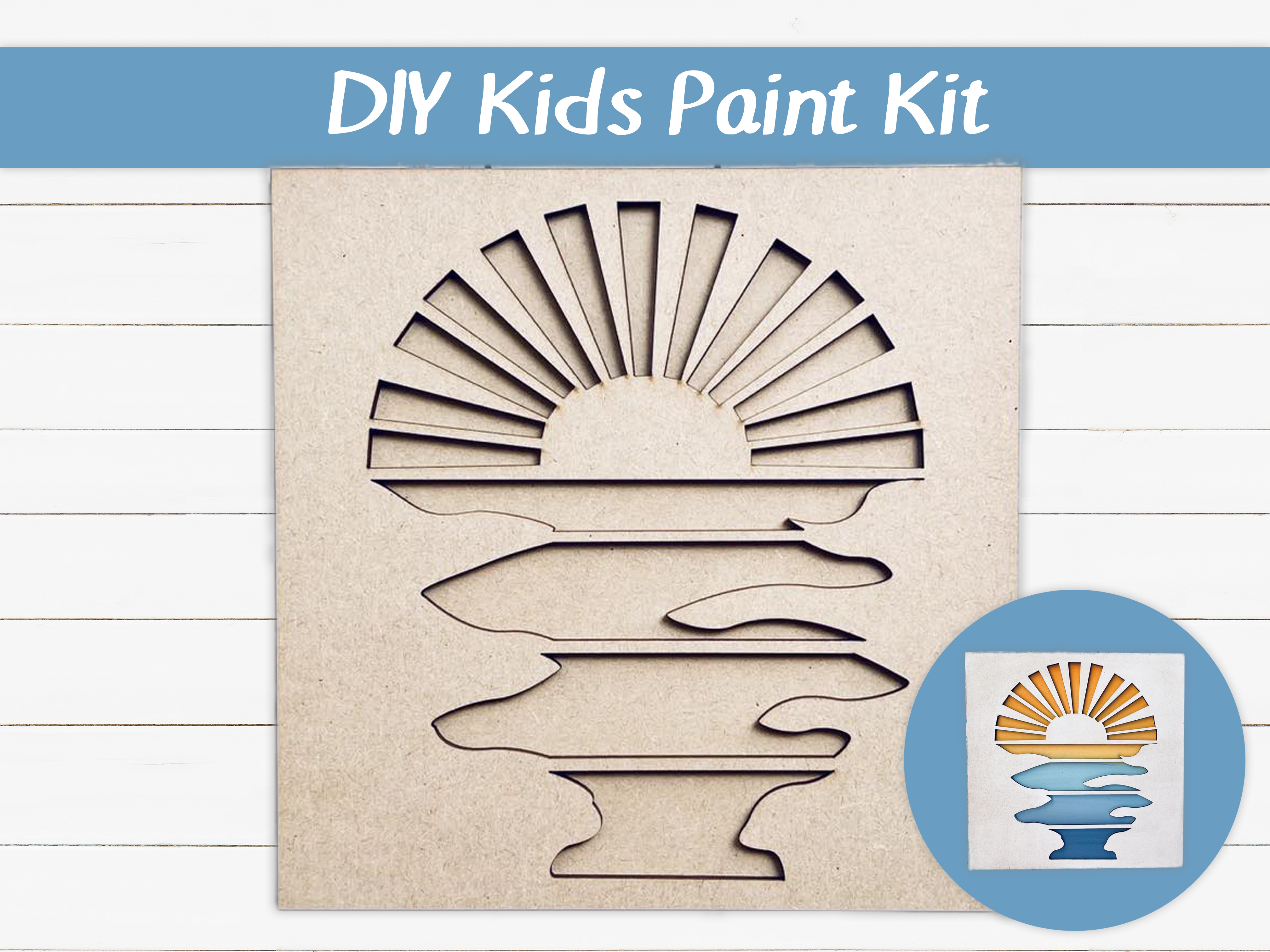 Layered Sunset Kids DIY Paint Kit, Kids Craft Kit
