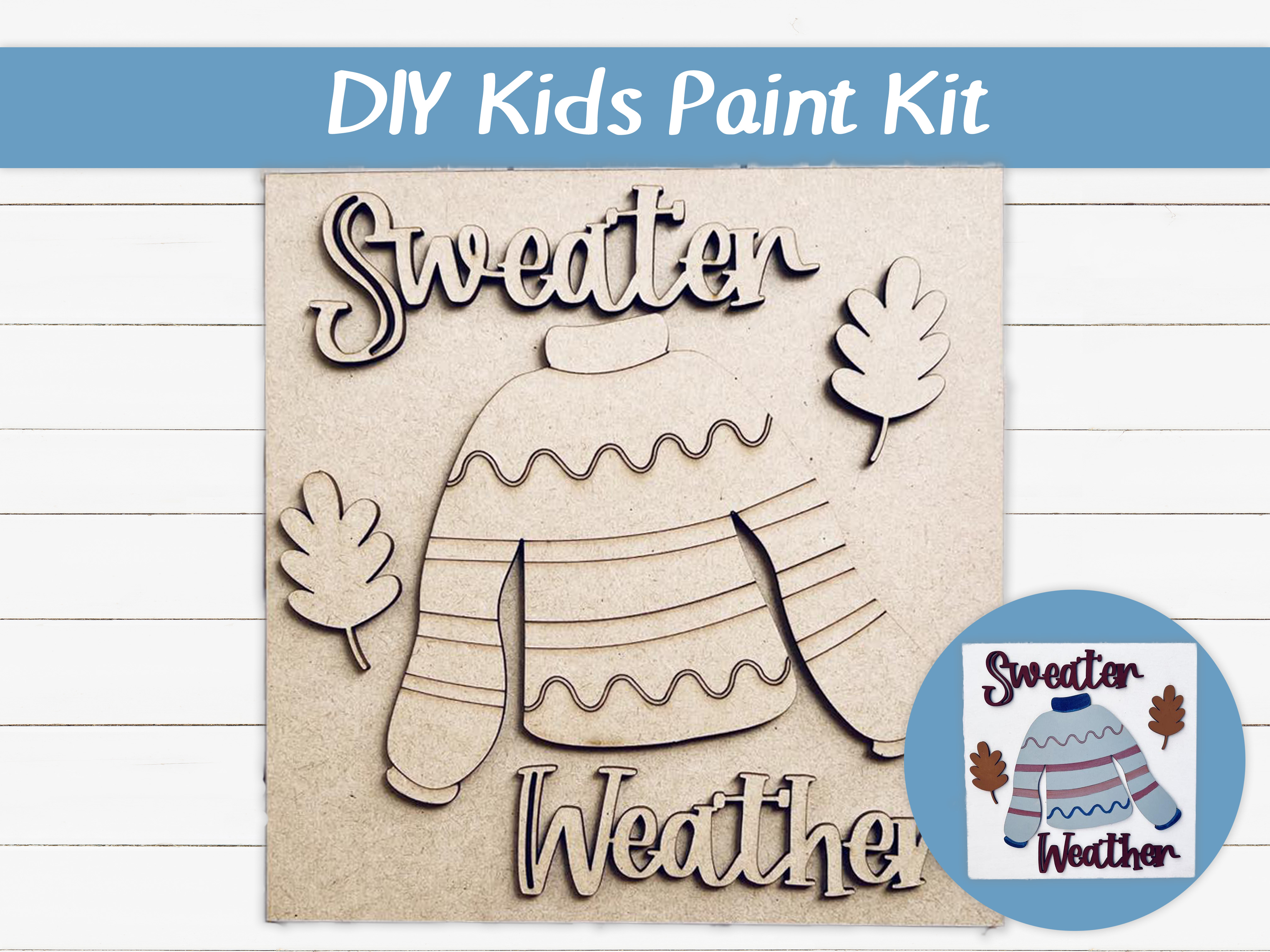 Sweater Weather Kids DIY Paint Kit, Kids Craft Kit