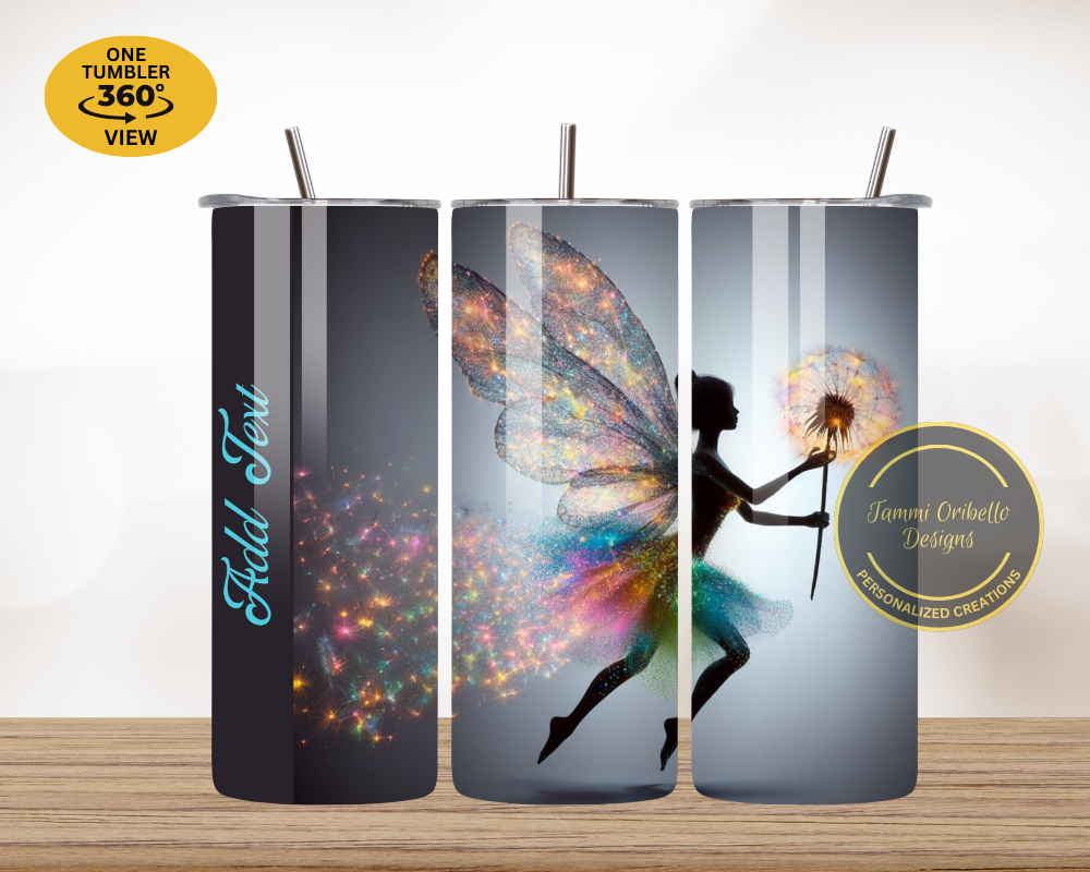 Fairy Wishes 20 oz Insulated Tumbler, Custom with Name, Fairy Cup