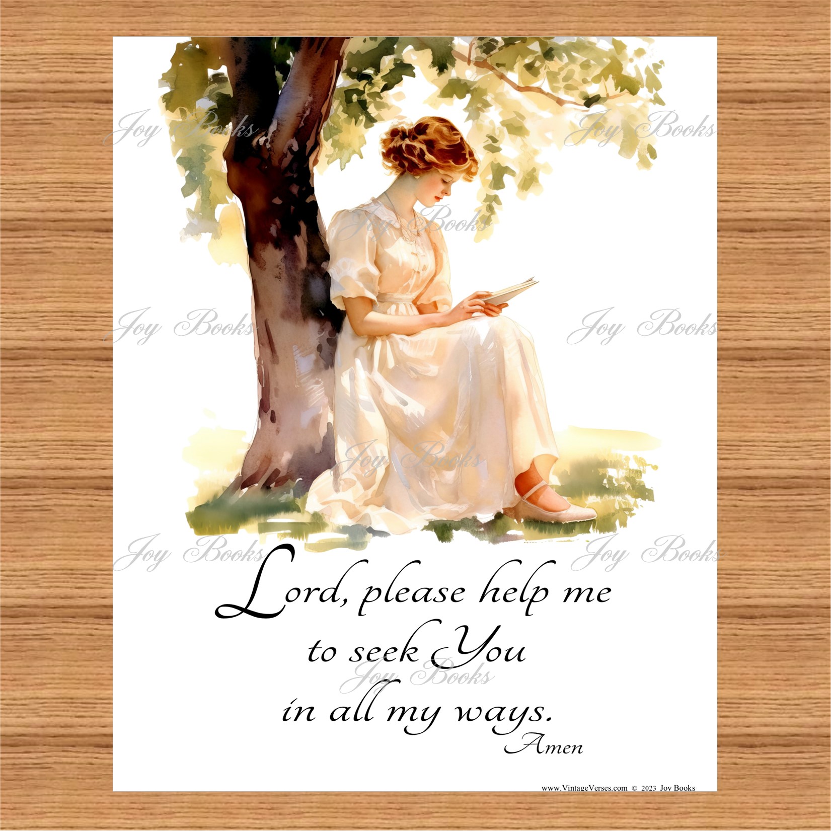 Help Me Seek Watercolor Victorian Lady Prayer Wall Art Download