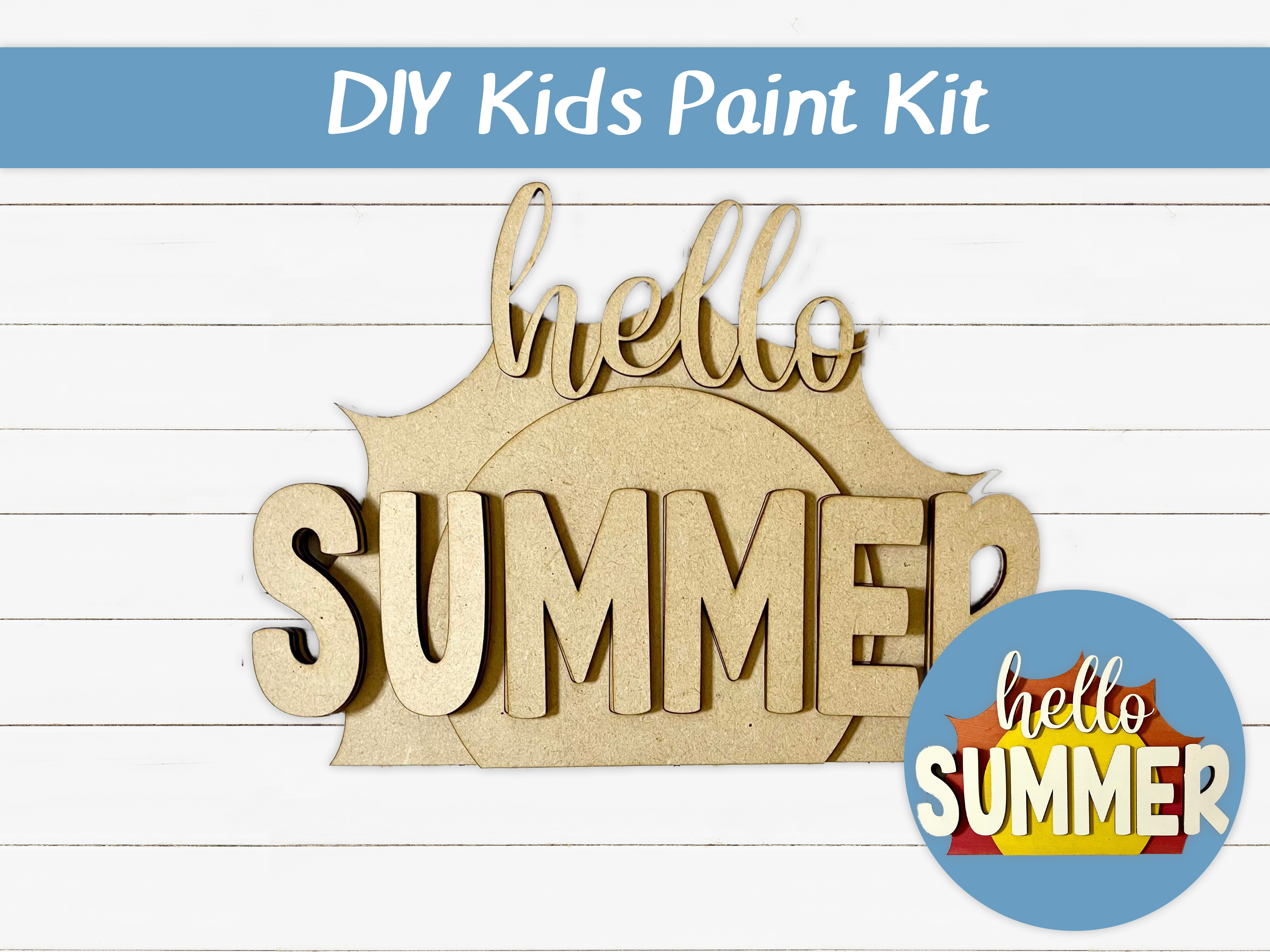 Hello Summer Sun DIY Paint Kit, Kids Craft Kit