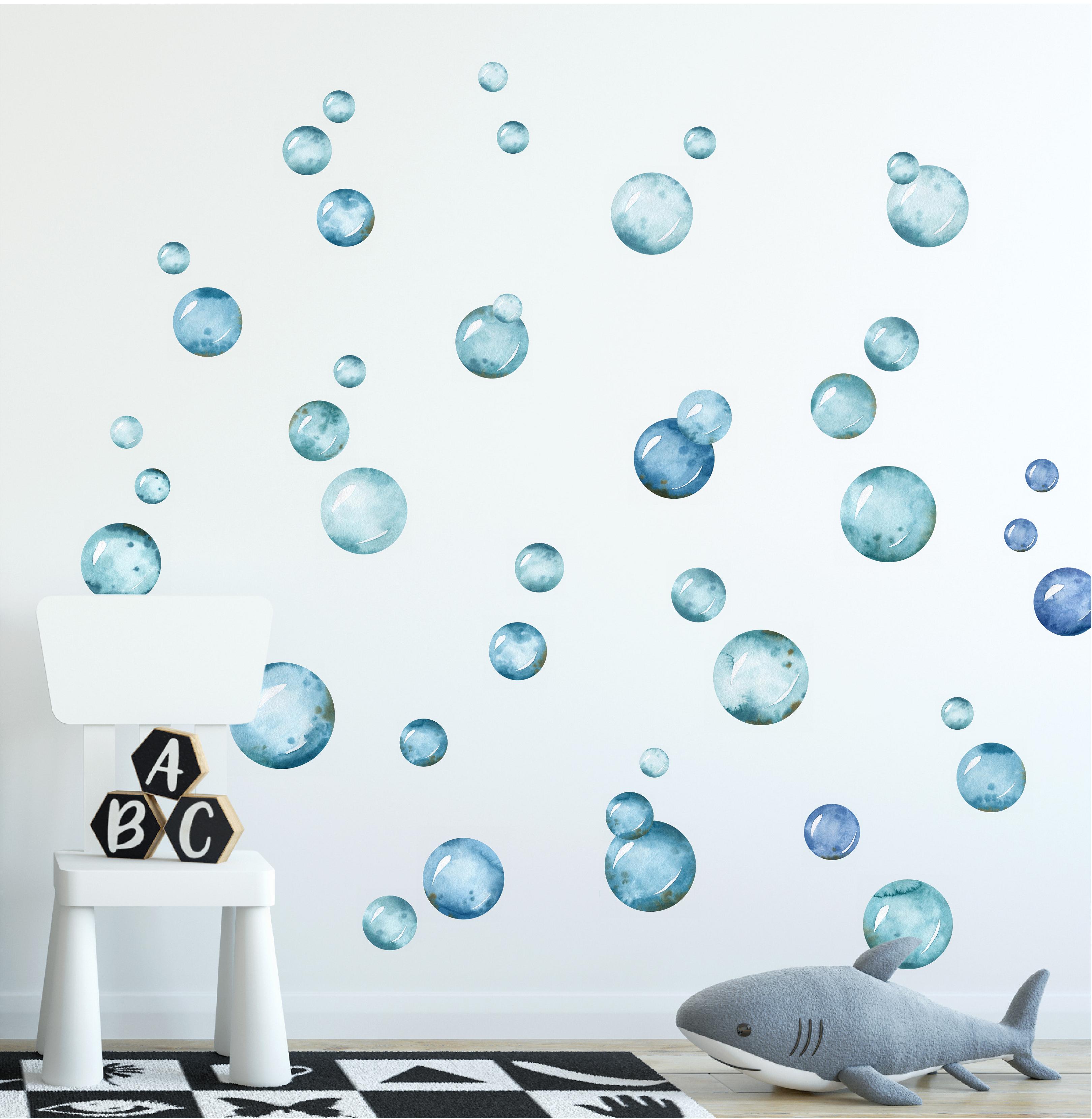 Aqua Bubbles Wall Decal Set