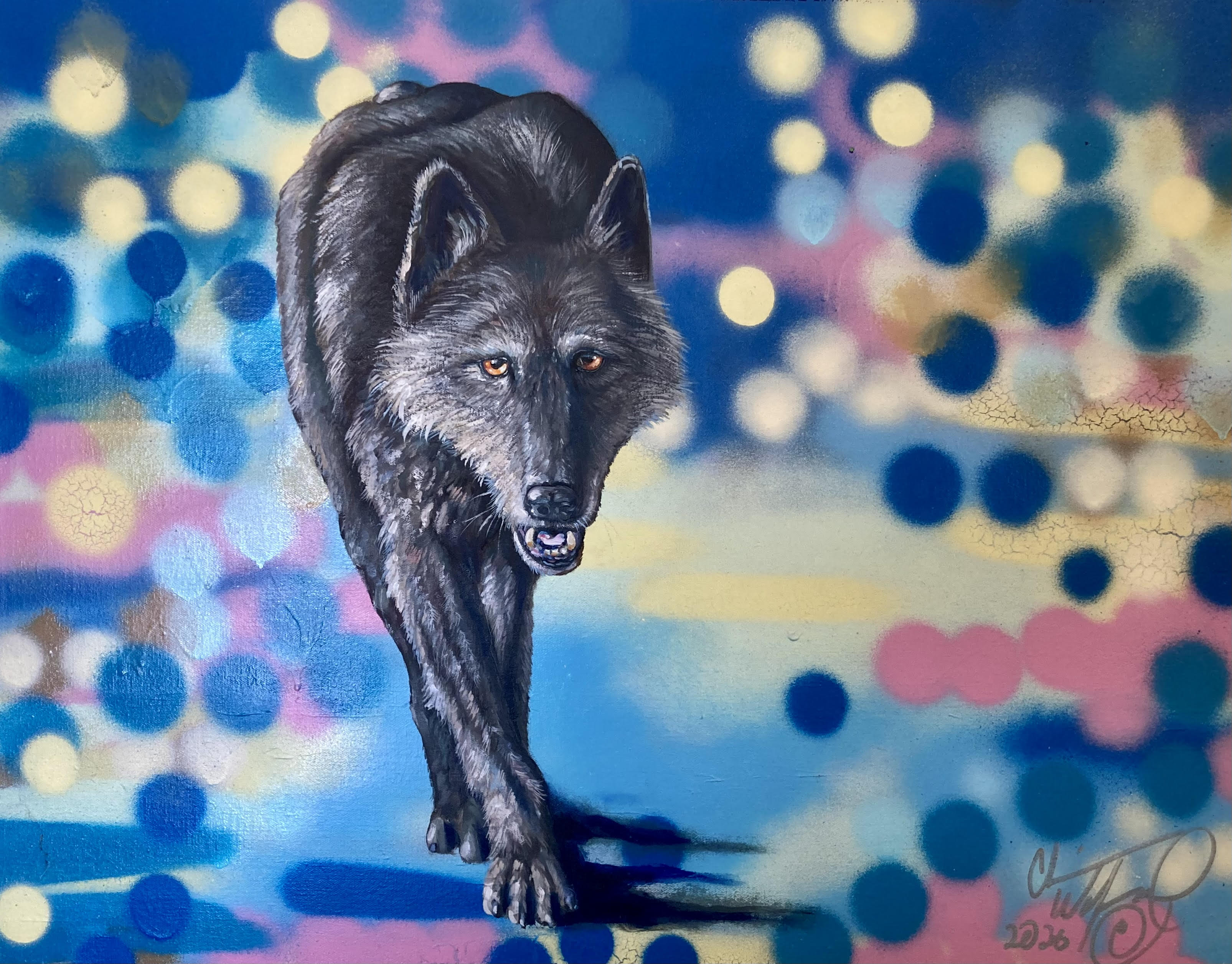 Art & Collectibles :: Painting :: Alaska Wolf Original Chris Wakefield ...