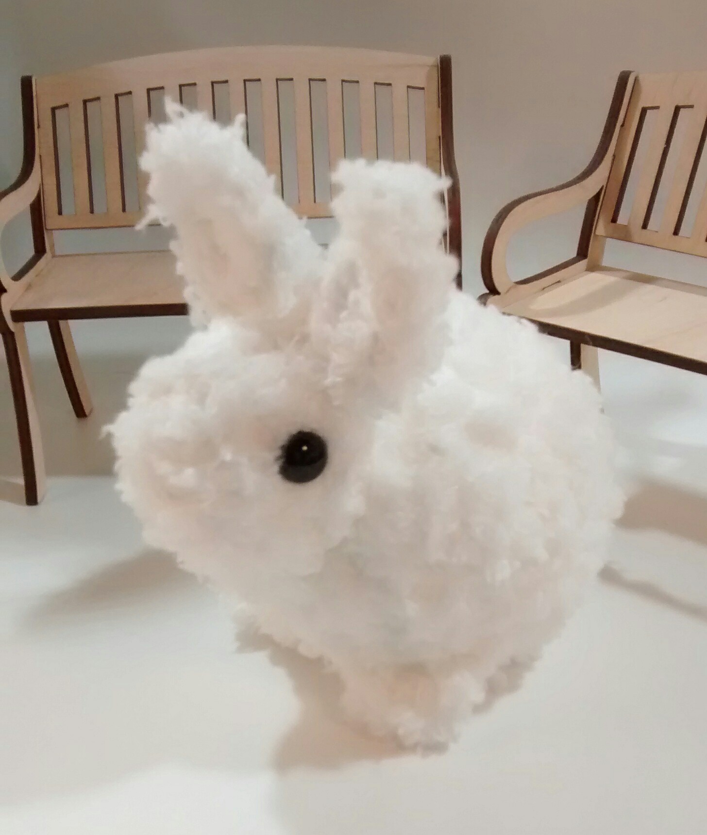 Fluffy White Plush Bunny