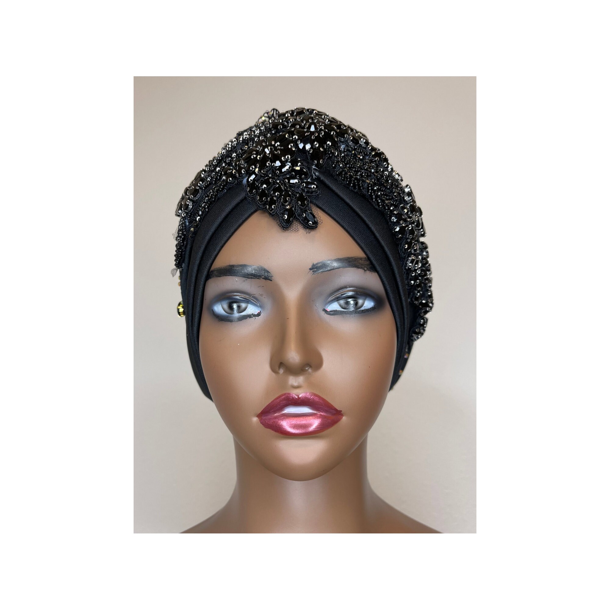Clothing And Accessories Womens Rhinestone Turban Black Turban