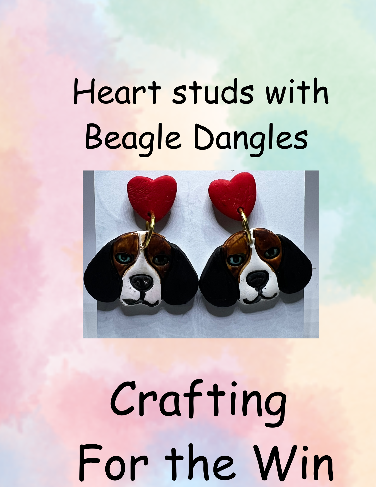 Jewelry :: Cute Beagle clay Earrings with hearts