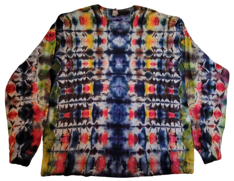 2X Long Sleeve Reverse Ice Dye Scale Pattern