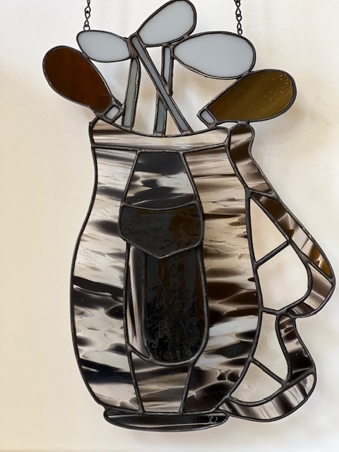 Golf Clubs~Stained Glass Panel