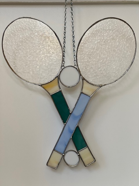 Tennis Rackets~Stained Glass Panel