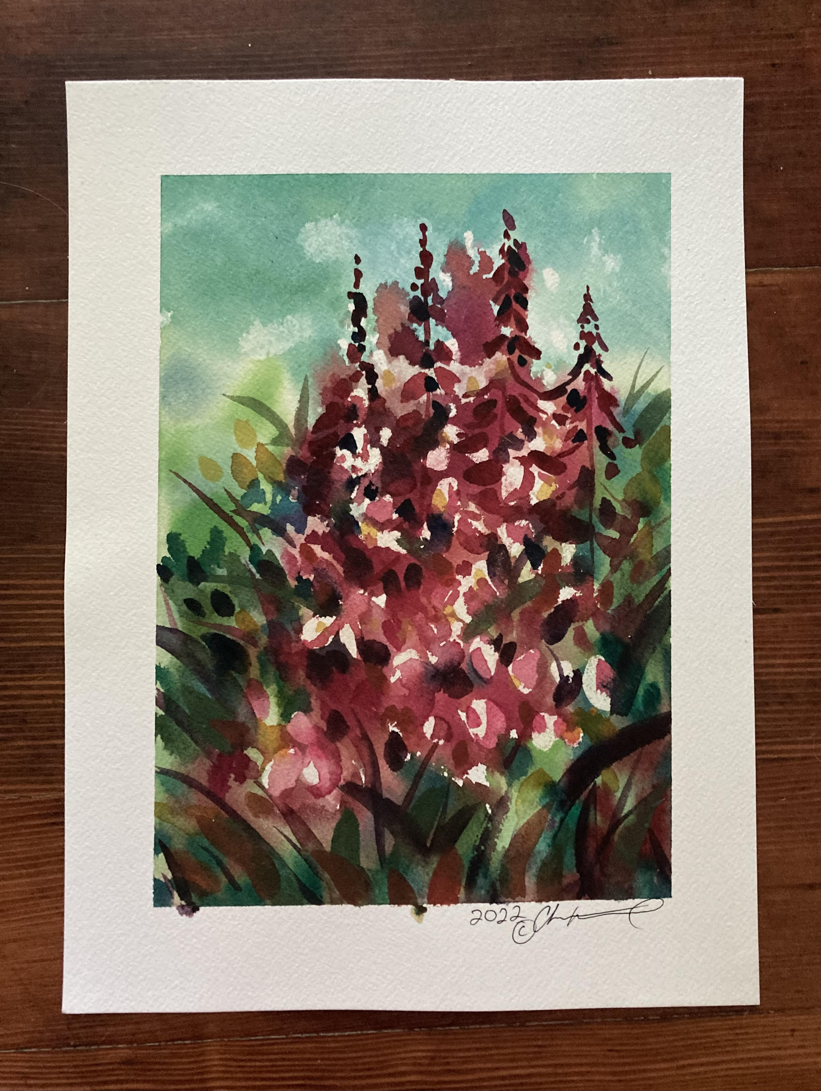 Art & Collectibles :: Painting :: Fireweed Flowers Original Chris ...