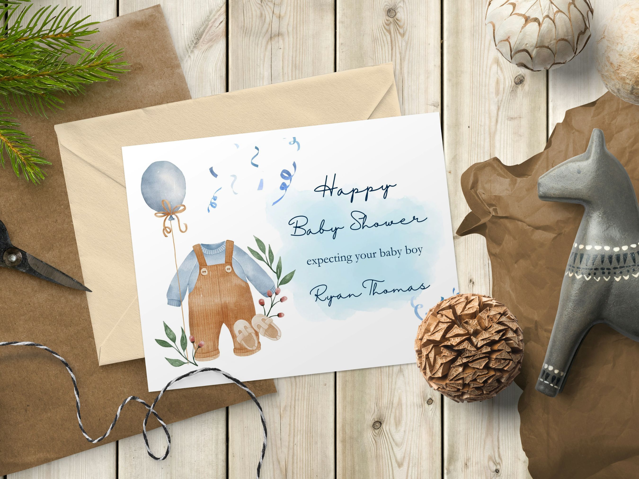 Custom Baby Shower Card for Baby Boy