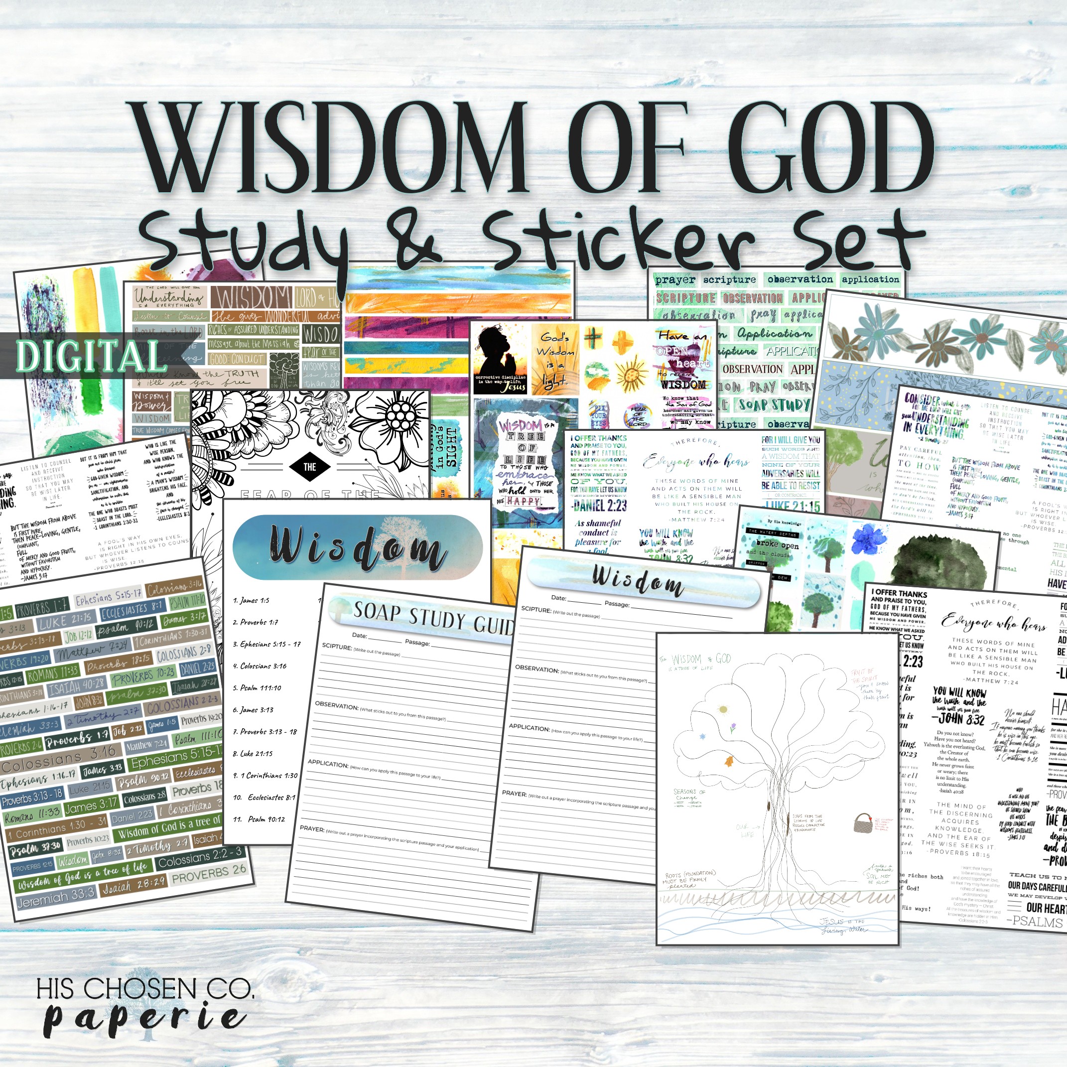 Handmade Supplies :: Papercraft :: Digital Paper :: WISDOM Sticker set ...