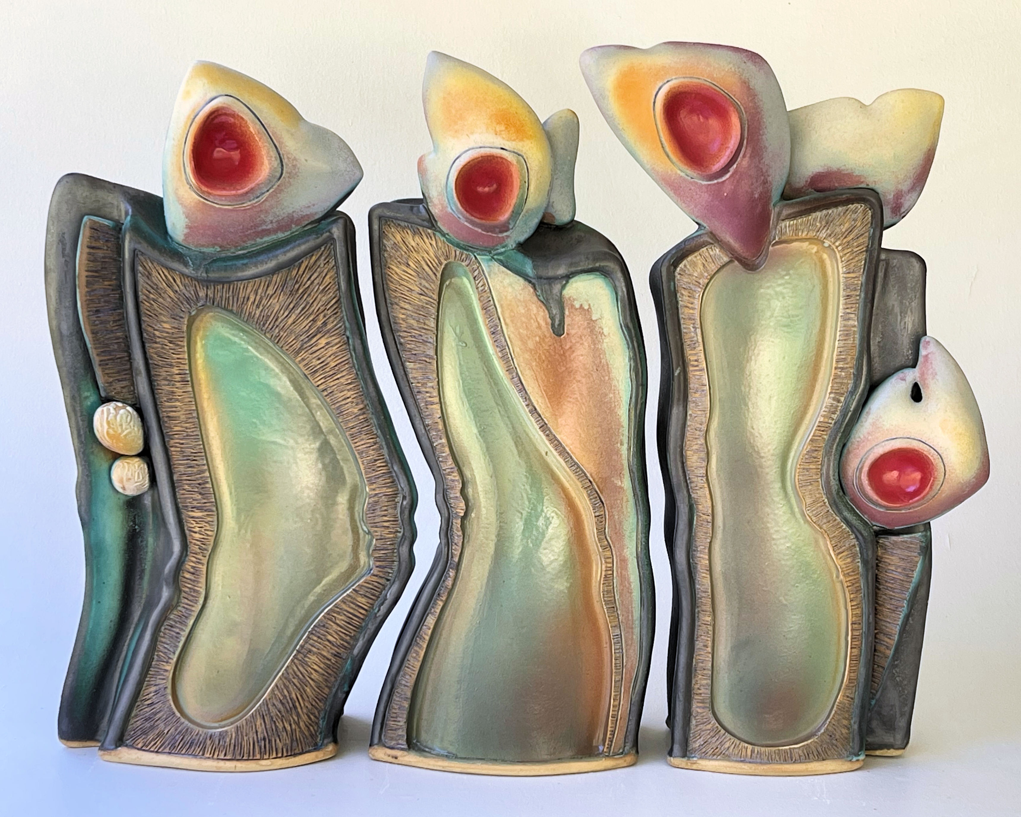 Art & Collectibles :: Sculpture :: Handcrafted Ceramic Pottery Triptych ...
