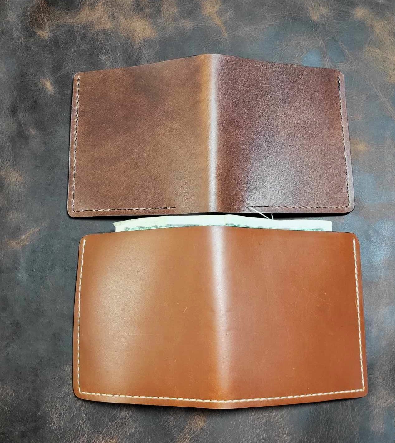 Brown Smooth Leather Bi-fold Billfold wallet