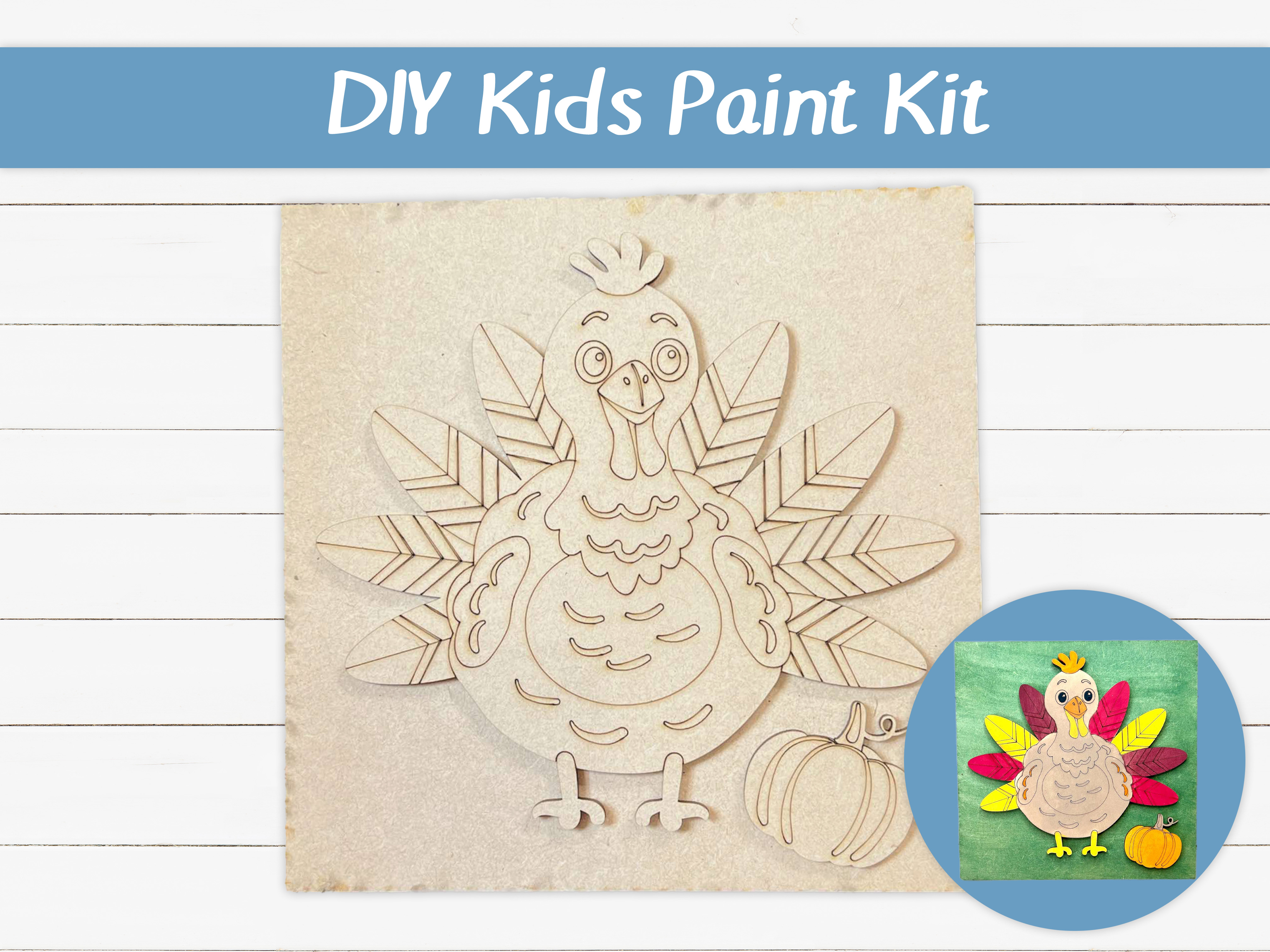 Handmade Supplies :: Home & Hobby :: Turkey Pumpkin DIY Paint Kit, Kids ...