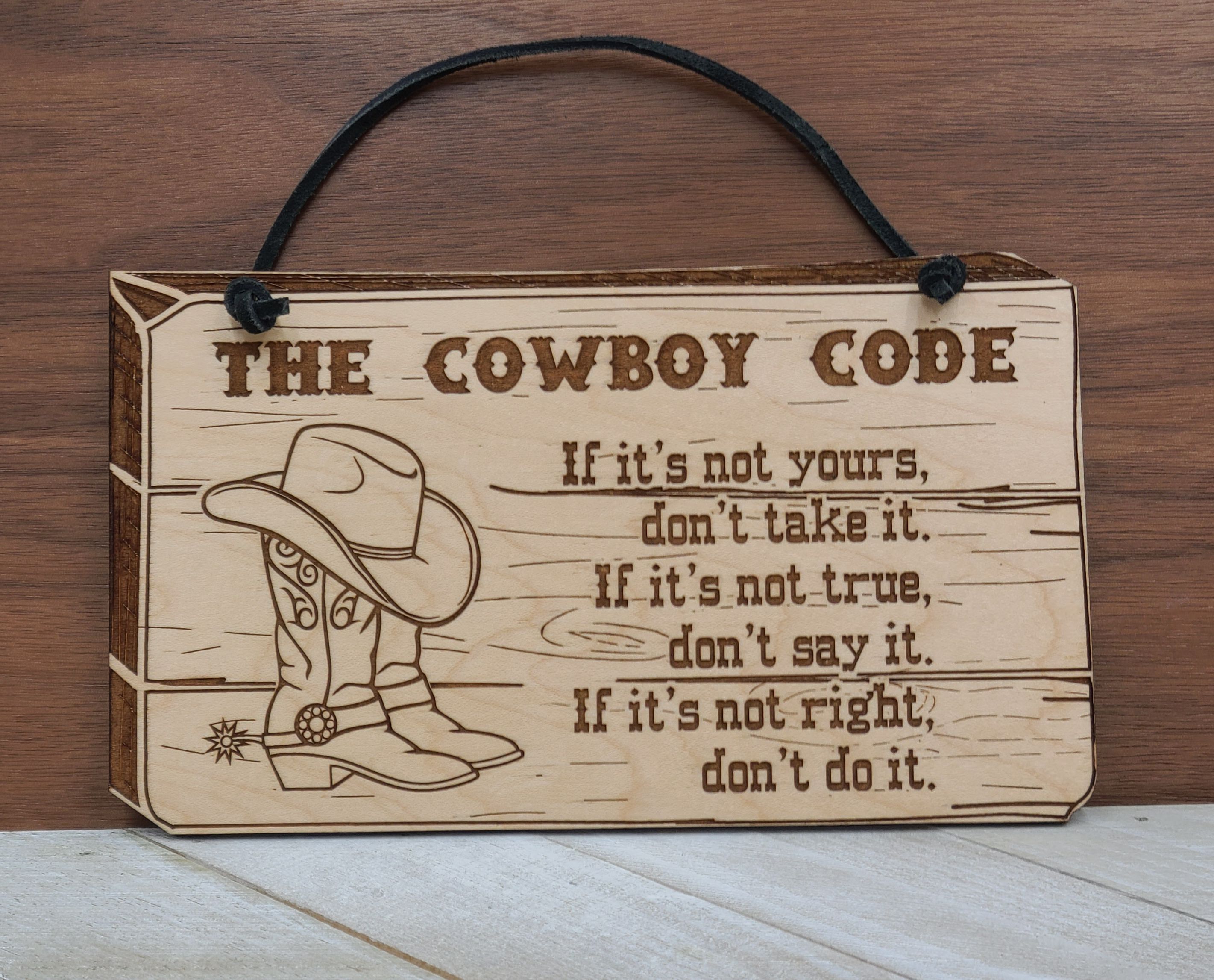 Home & Living :: Wall Decor :: Wall Art :: Cowboy Code Wall Hanging, 4 ...
