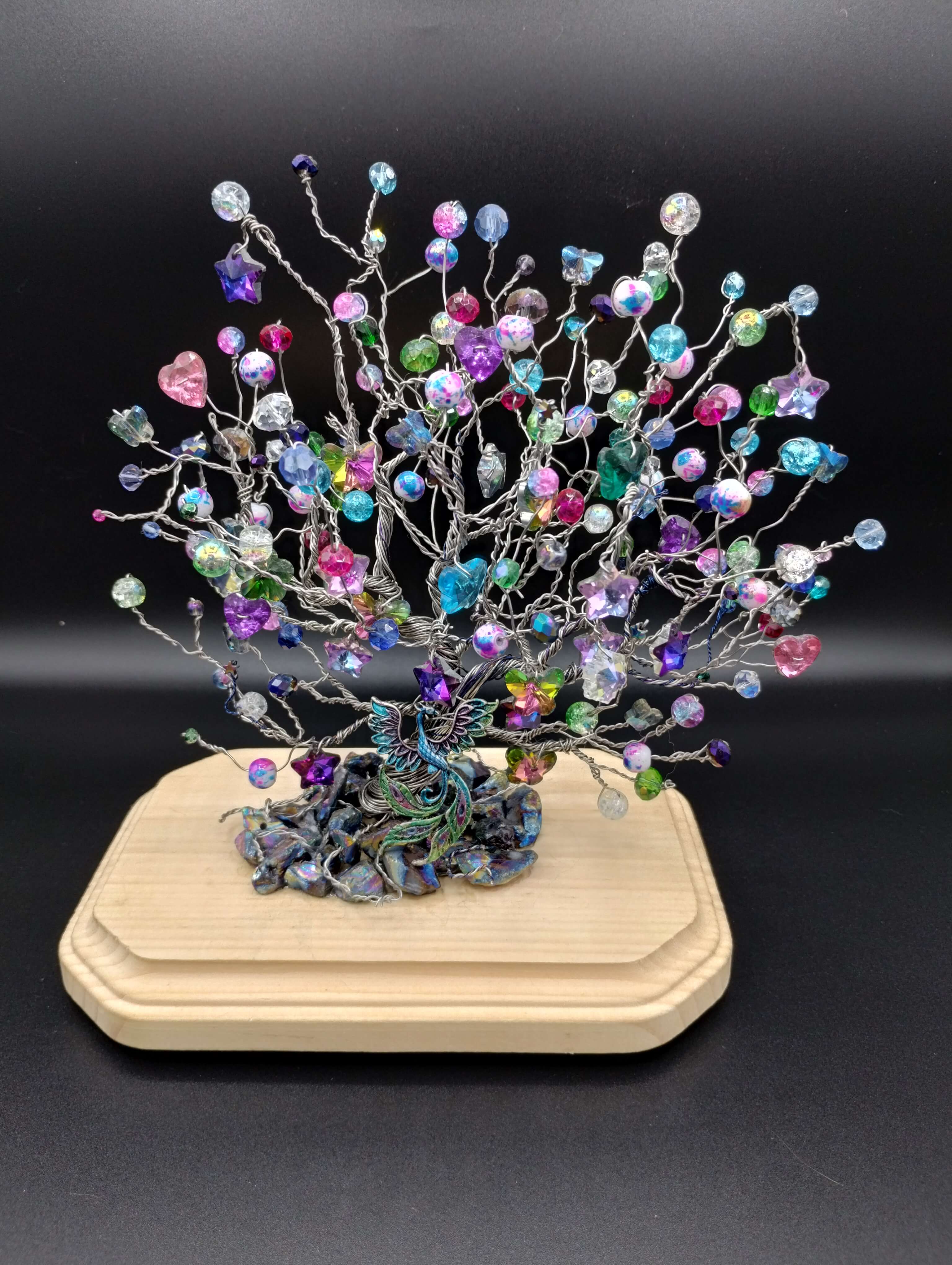 Silver Wire Beaded Tree