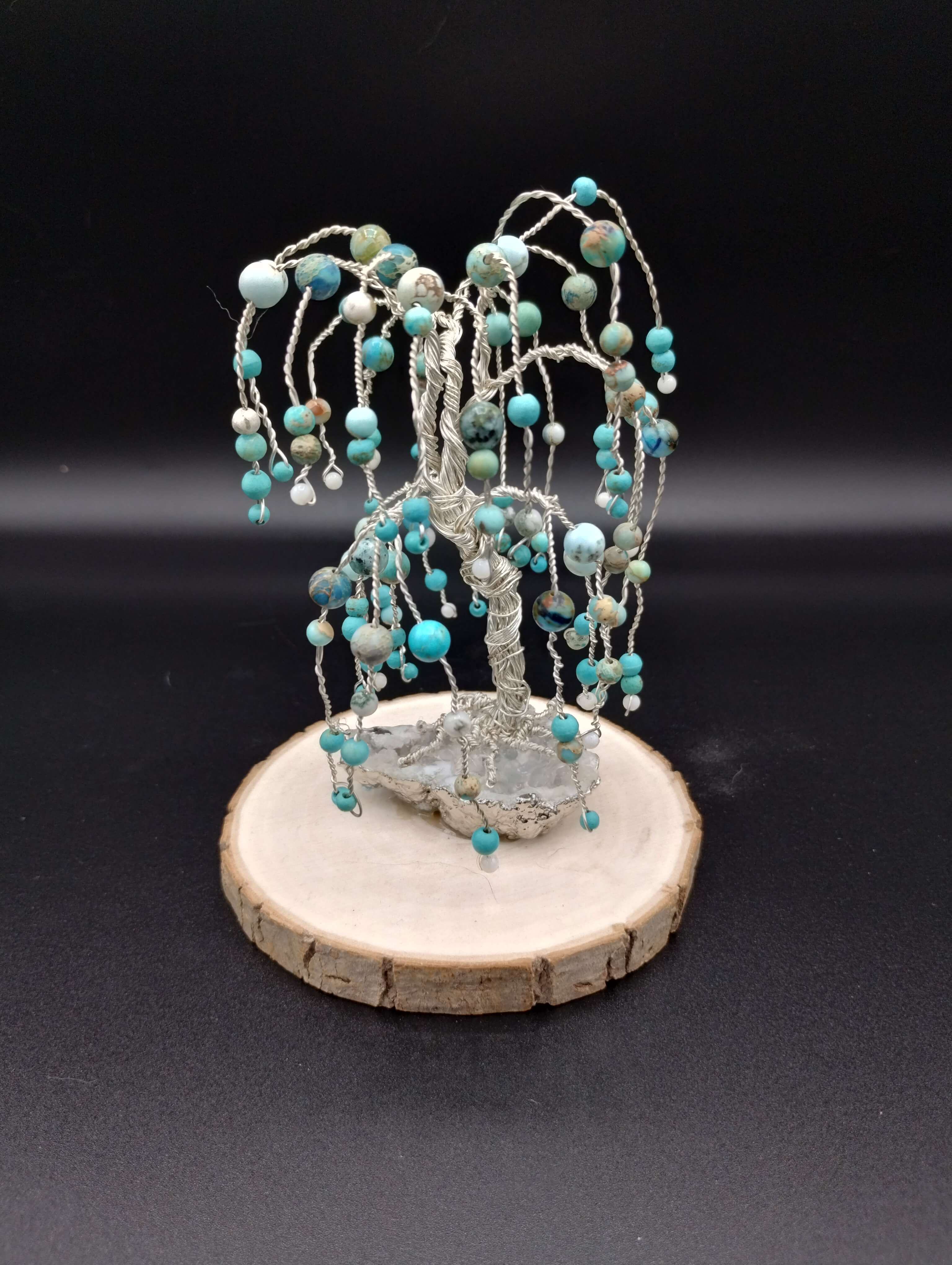 Silver weeping willow wire tree.