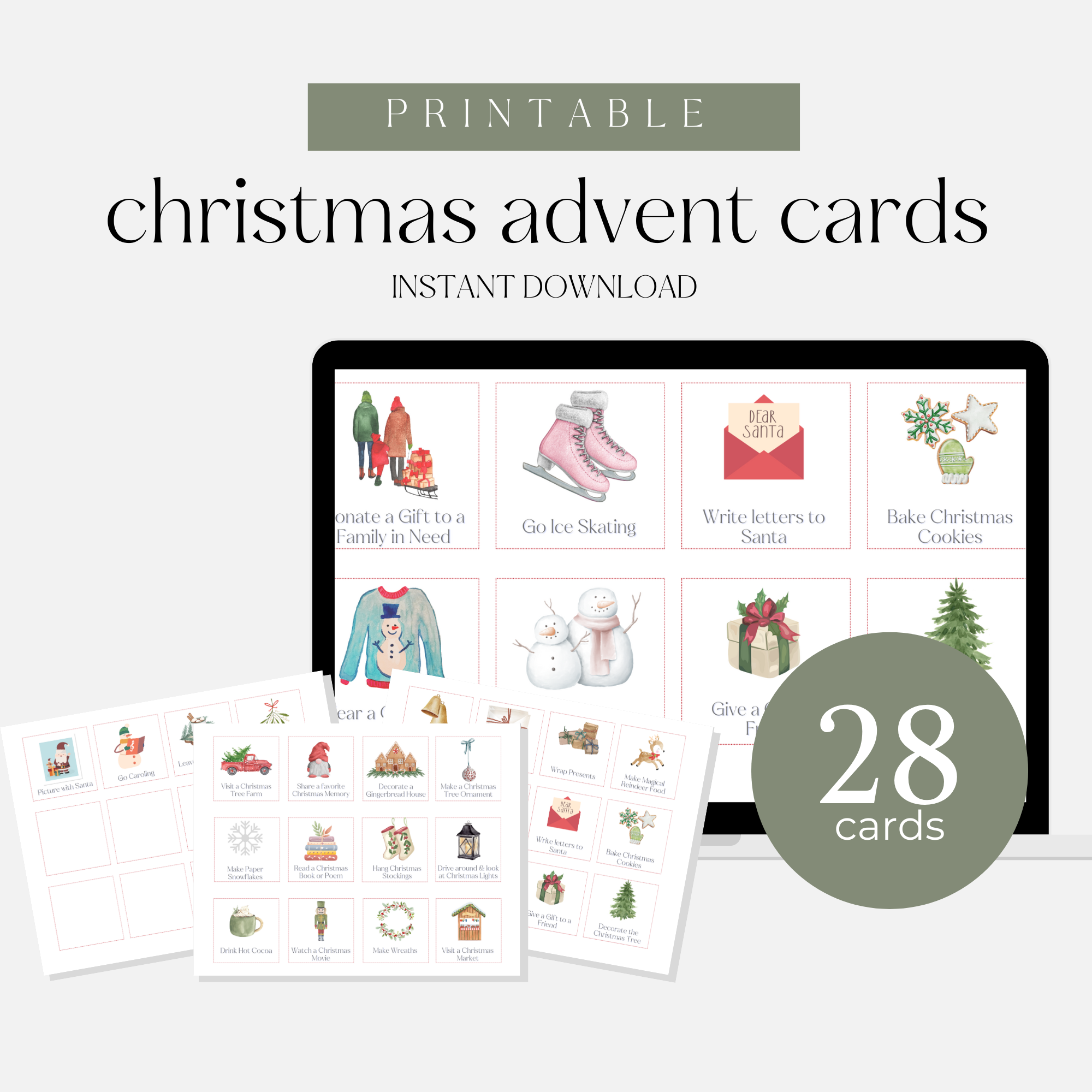 Handmade Supplies :: Digital Files & Templates :: Christmas Advent ...
