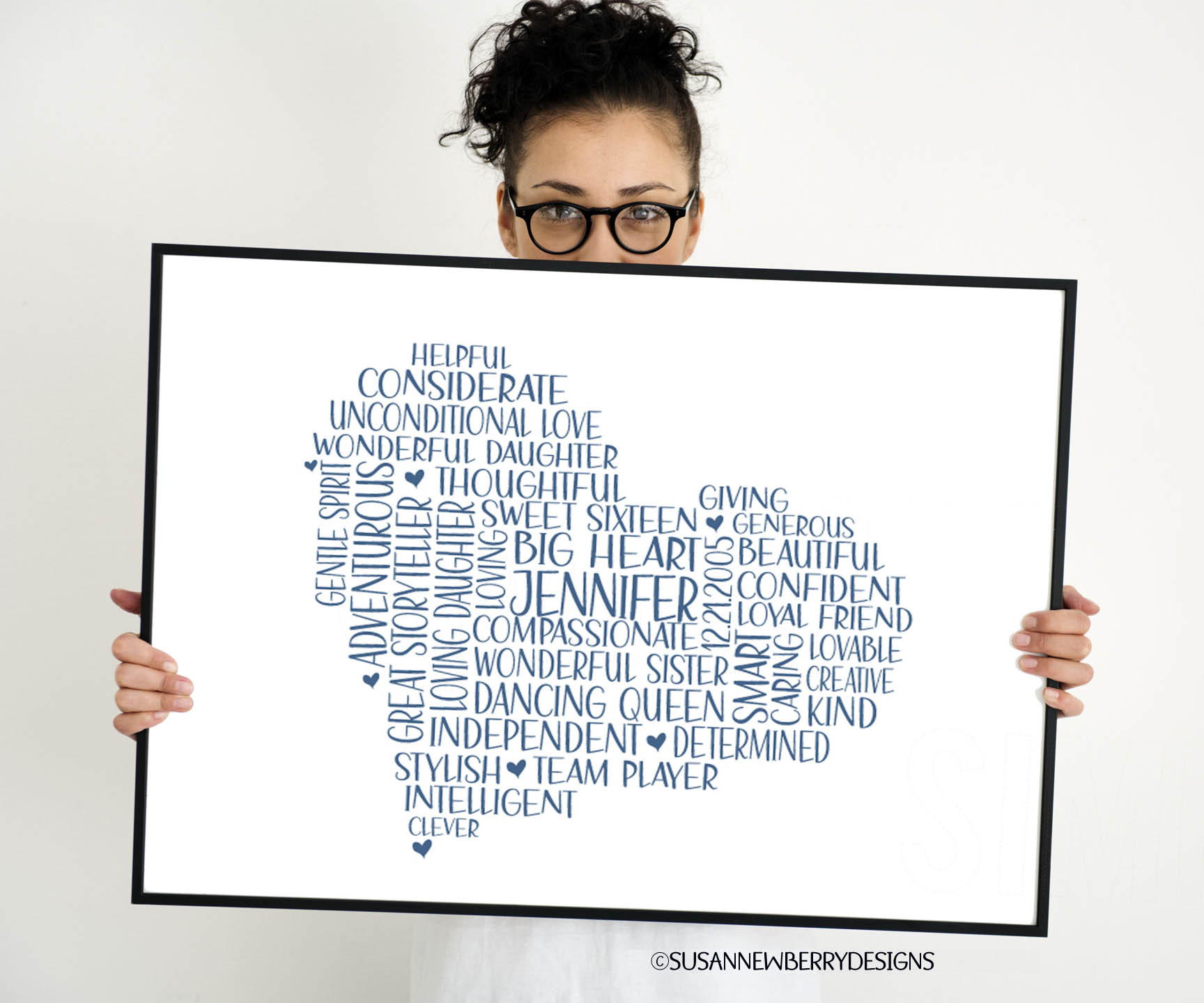 Custom Heart Word Cloud Wall Art for Weddings and Anniversaries