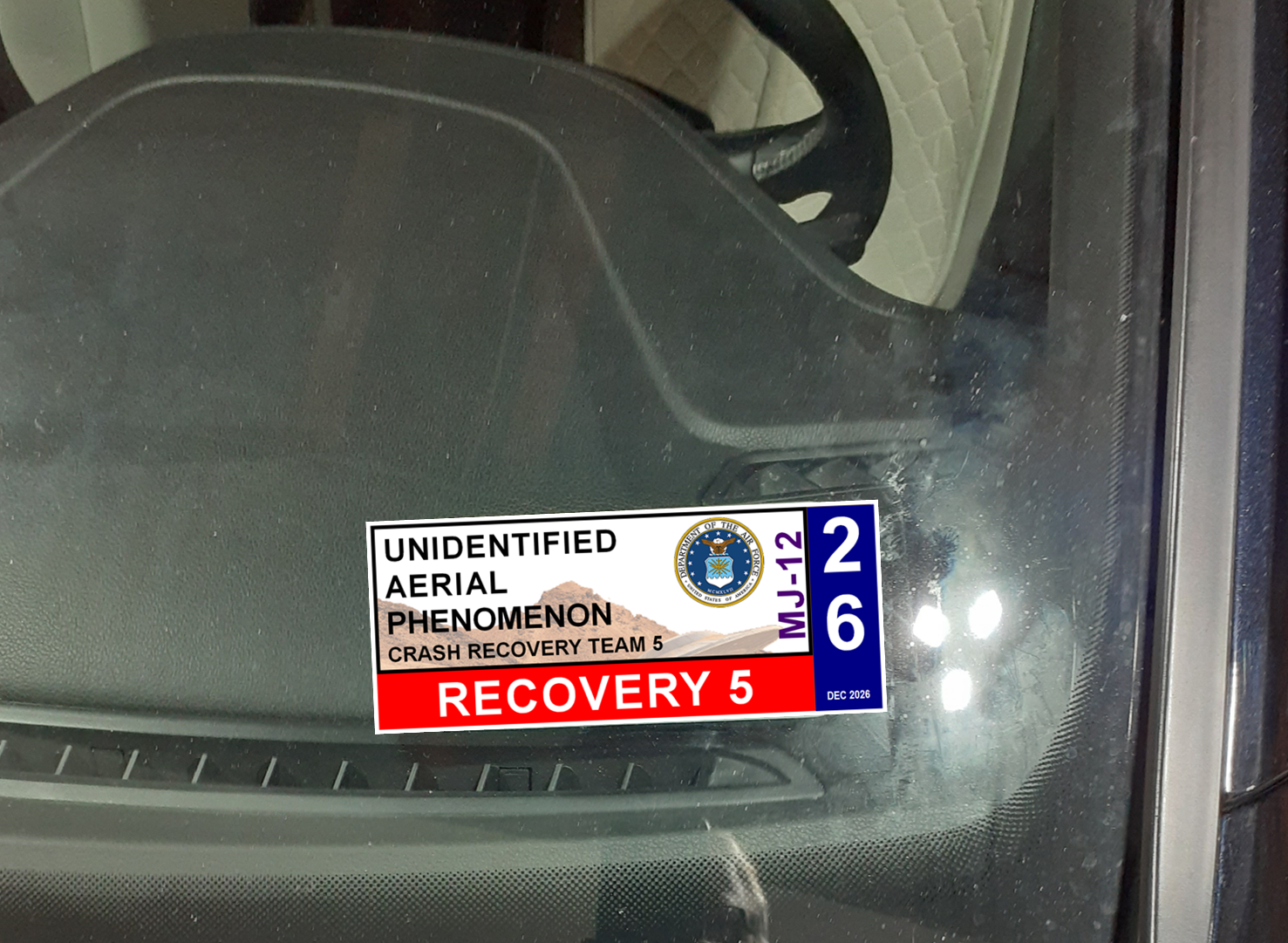 Home & Living :: Decals & Stickers :: 2026 UAP Crash Recovery Permit ...