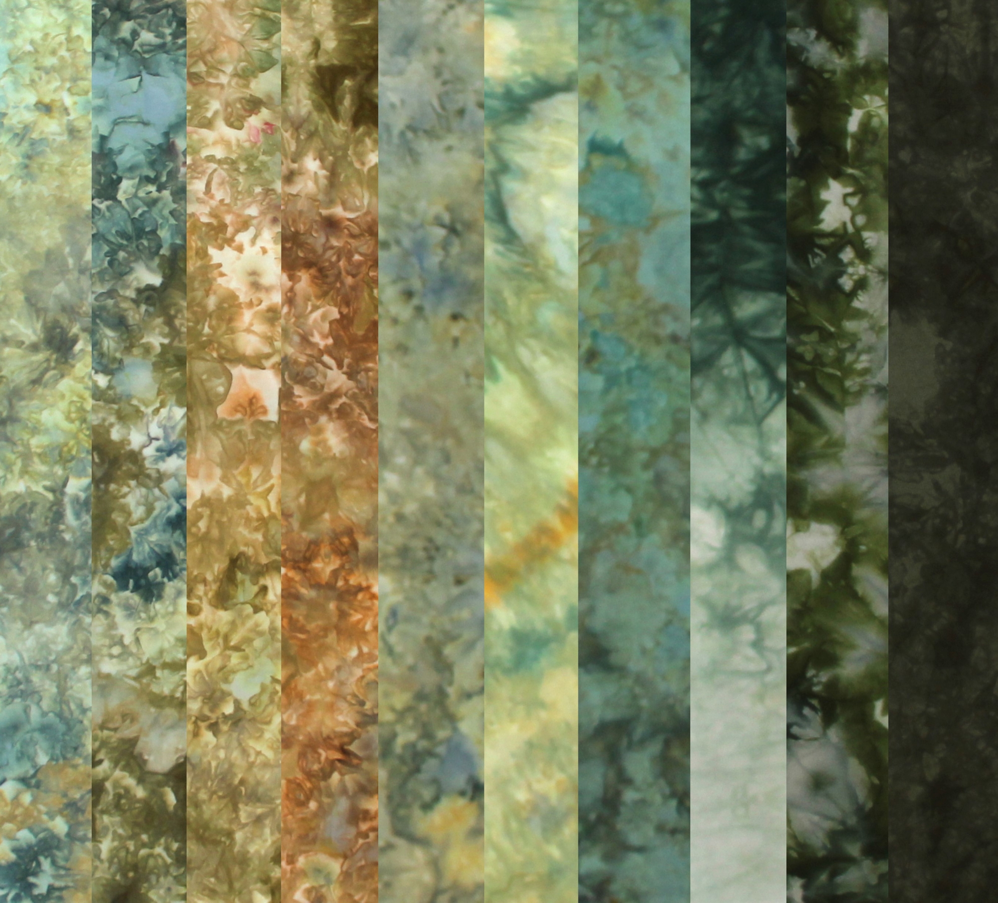 Handmade Supplies :: Green and tan stash pack of 10 fat eighths, hand ...