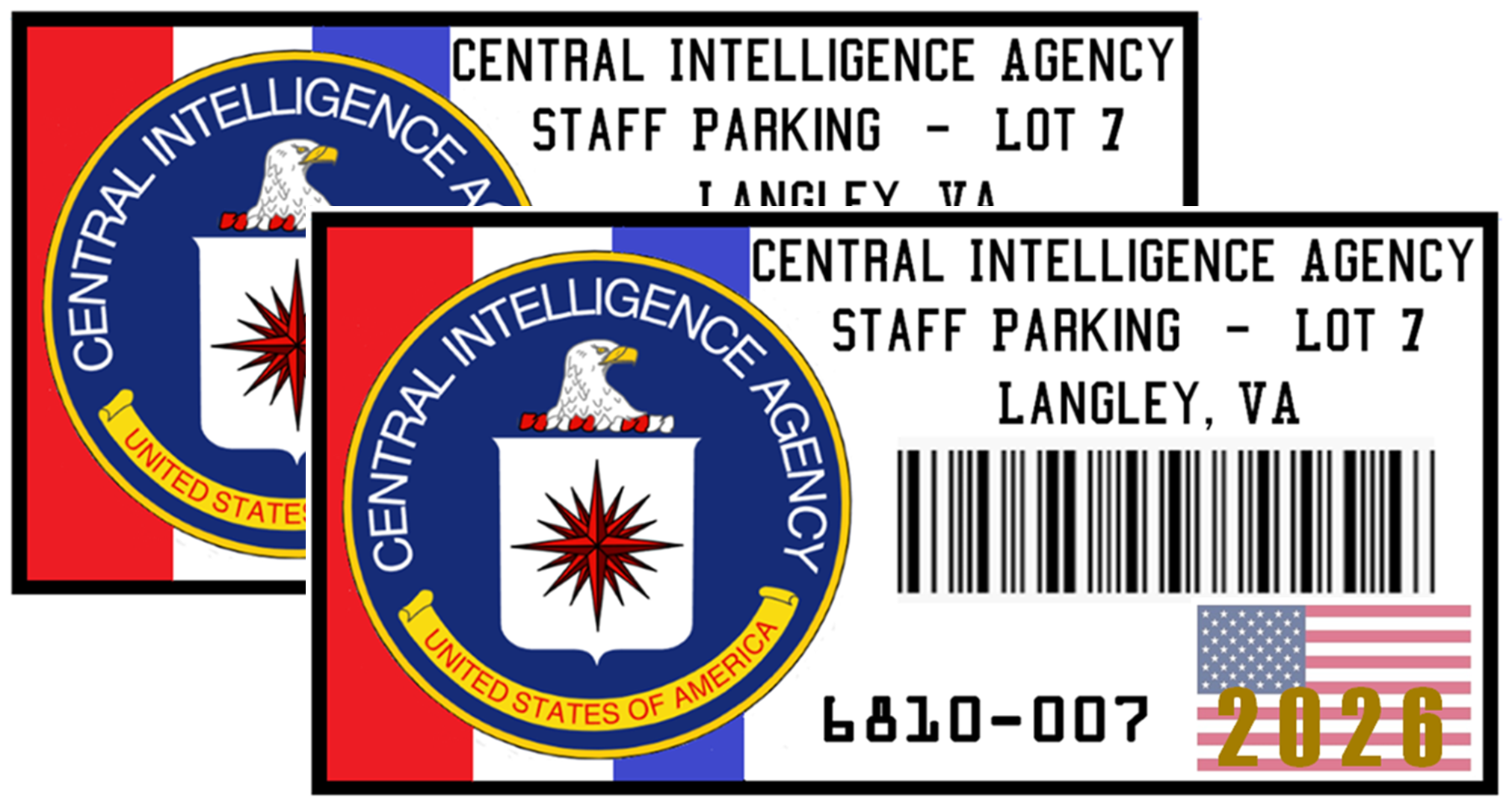 Home & Living :: Decals & Stickers :: 2026 CIA Parking Replica Sticker ...