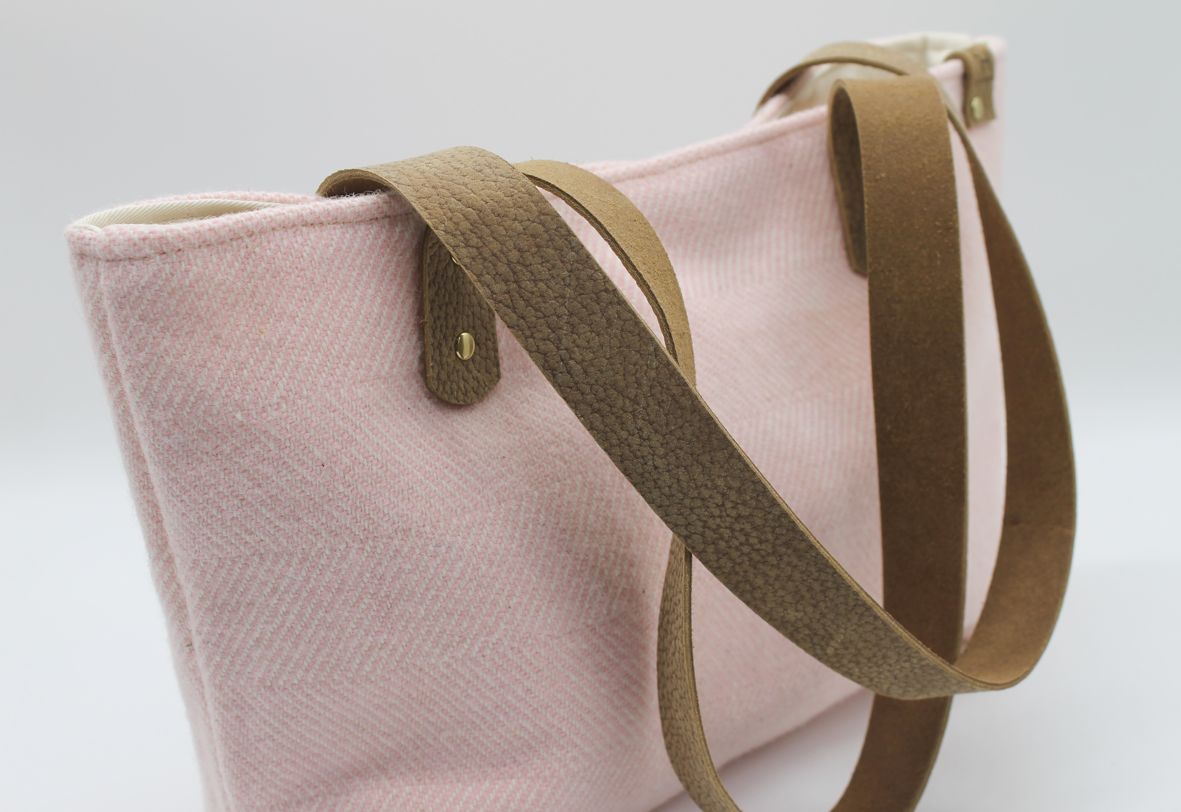 Soft Pink Handmade Wool Purse from Claire Collection