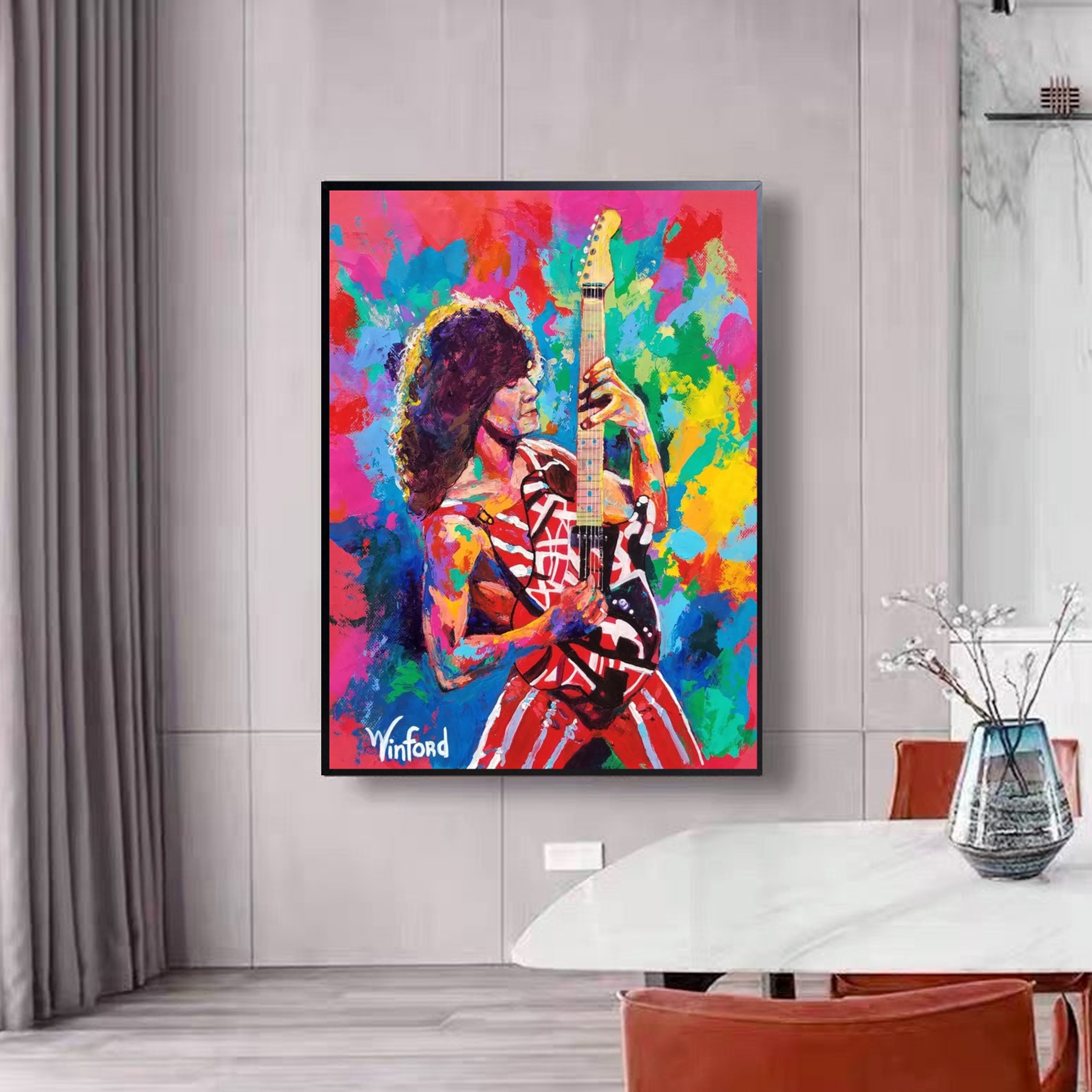 Eddie Van Halen Music Legend Handmade Painting WAS 1,995 NOW $595