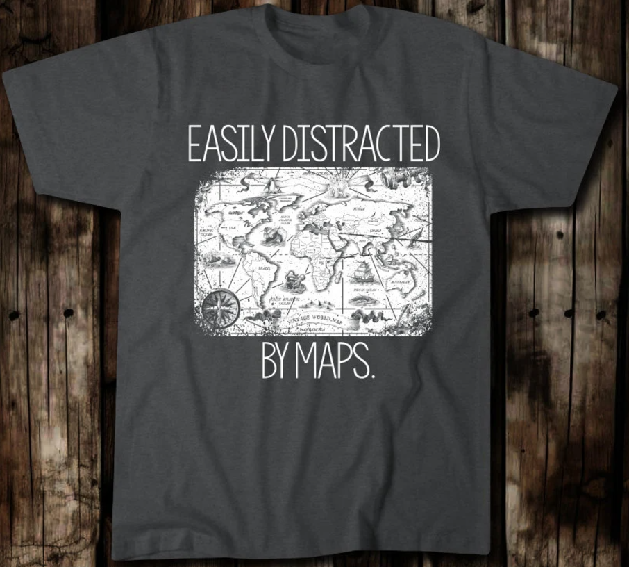 Clothing & Accessories :: Men's :: Shirts :: Easily Distracted by Maps ...