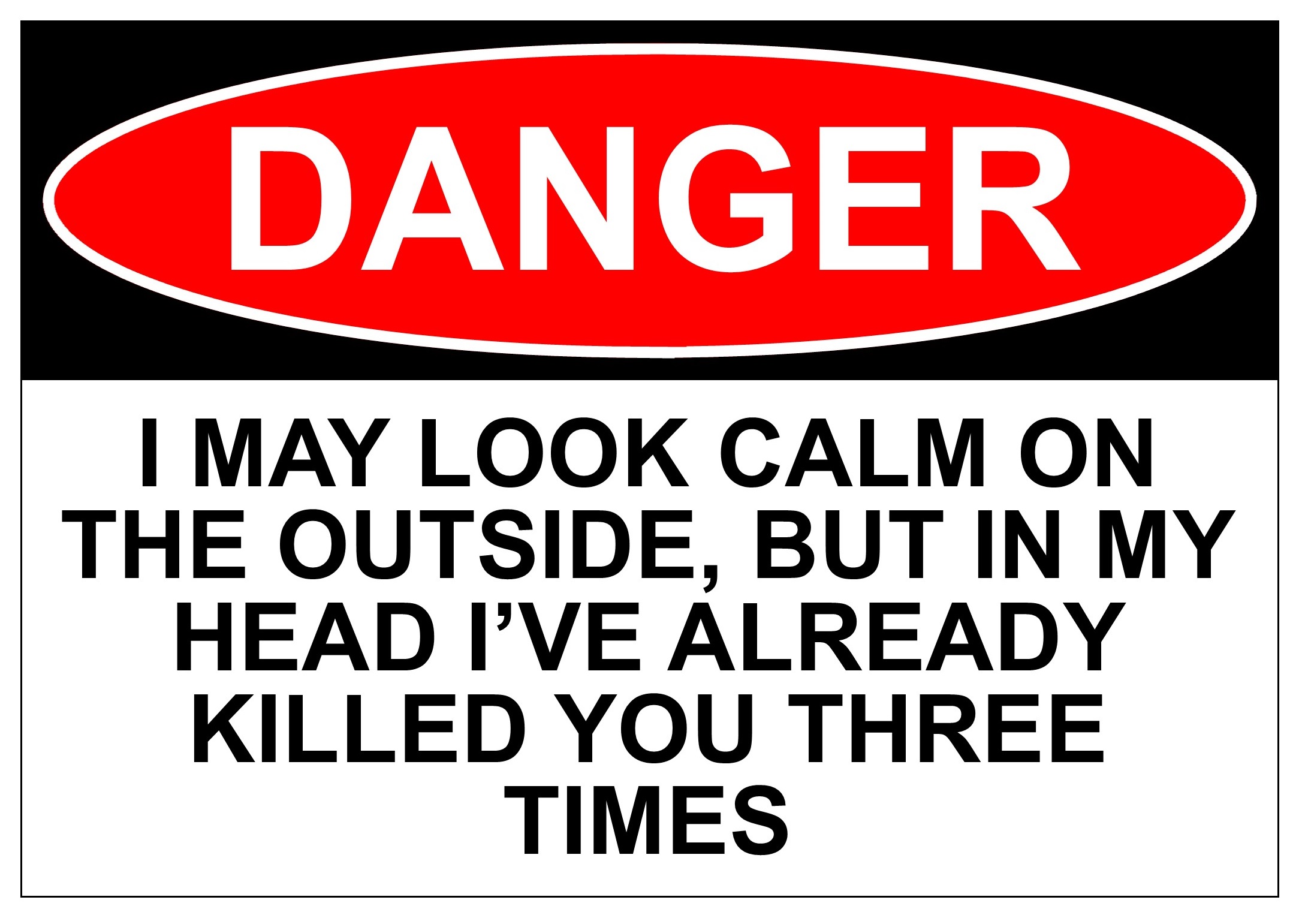 Home & Living :: Decals & Stickers :: Danger: I May Look Calm Sign Sticker