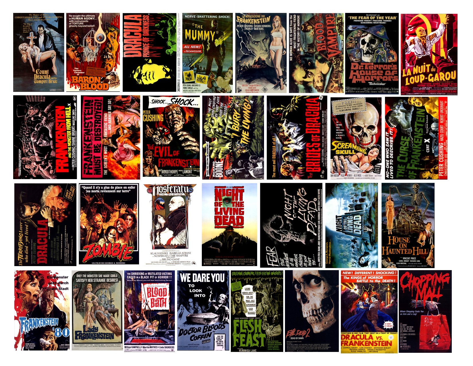 Home & Living :: Decals & Stickers :: Classic Horror Movie Poster ...