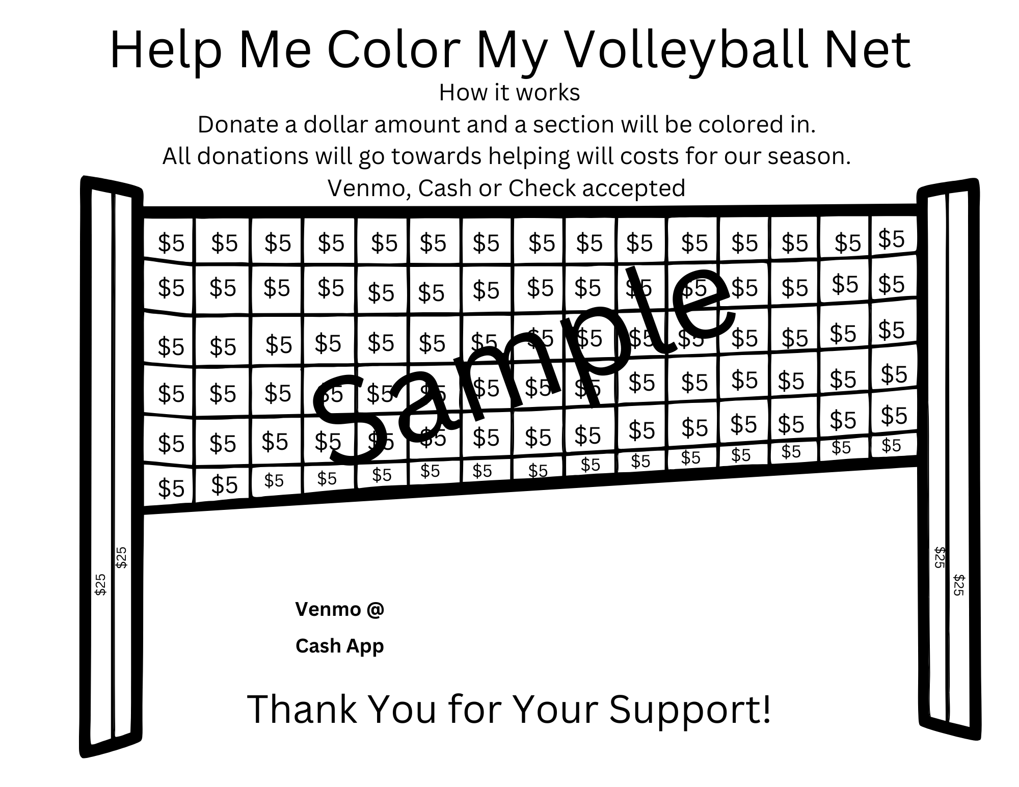 Printable Color My Volleyball Net