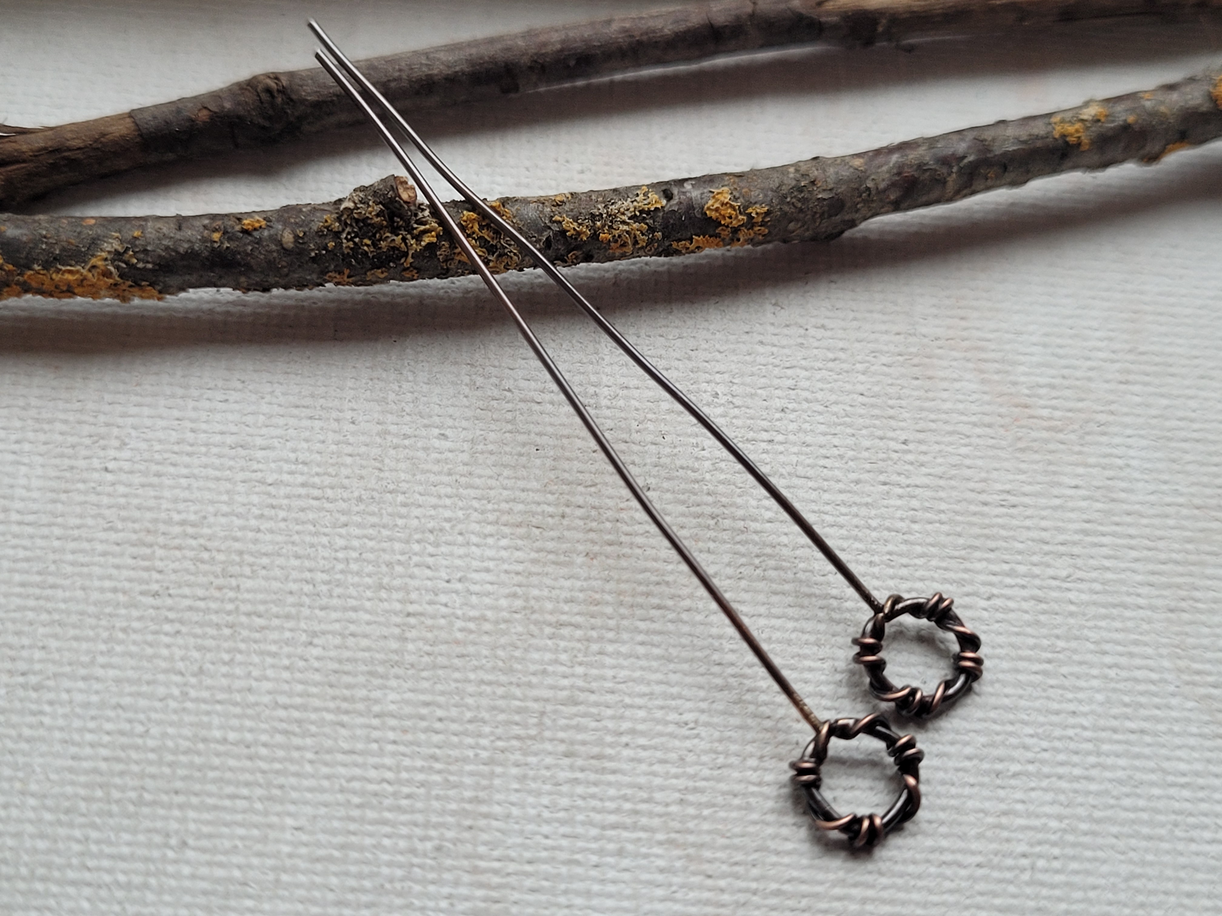 Handmade Supplies :: Jewelry & Beauty :: Artisan copper eye pins ...