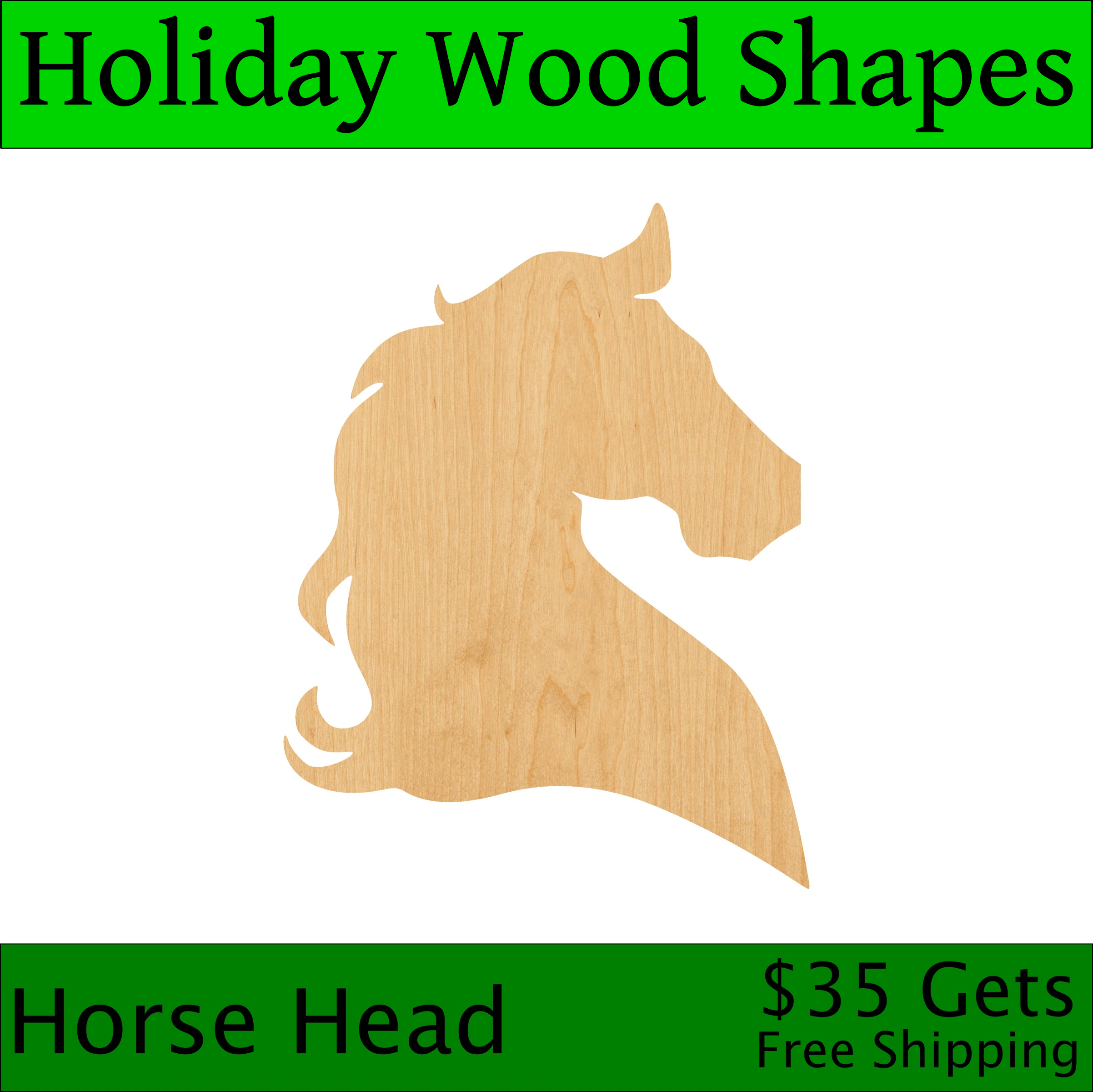 Laser Cut Horse Head Wood Blank | DIY Craft Shape | Unfinished