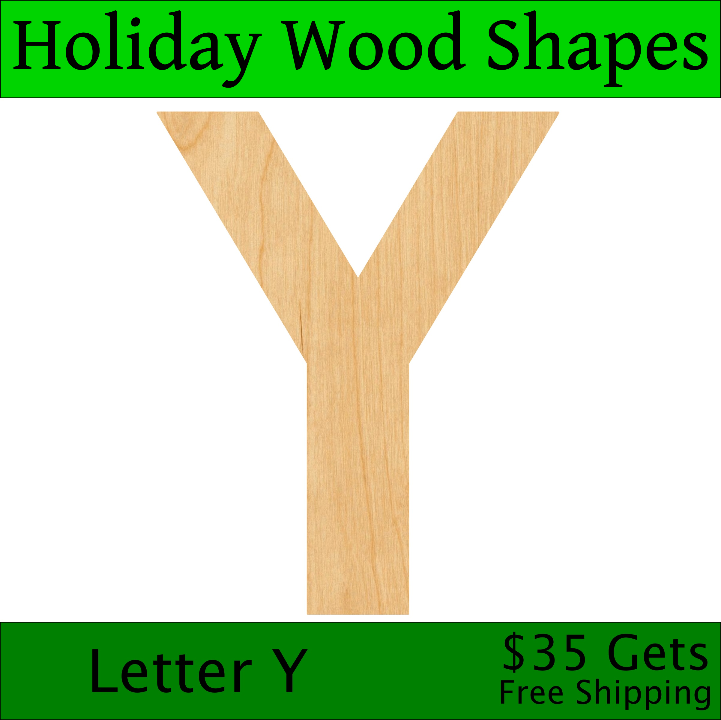 Laser Cut Letter Y Wood Blank | DIY Craft Shape | Unfinished