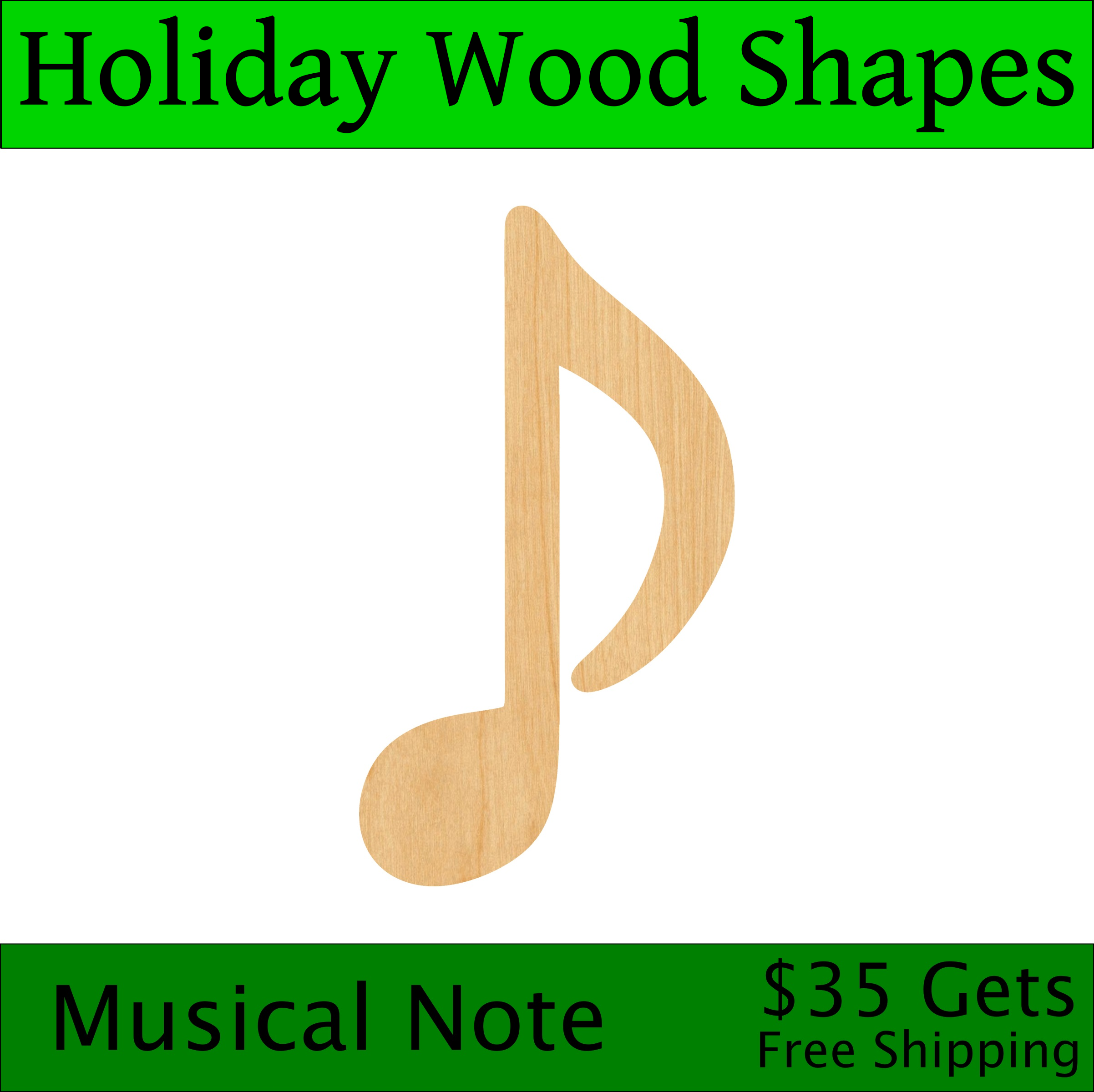 Laser Cut Musical Note Wood Blank | DIY Craft Shape