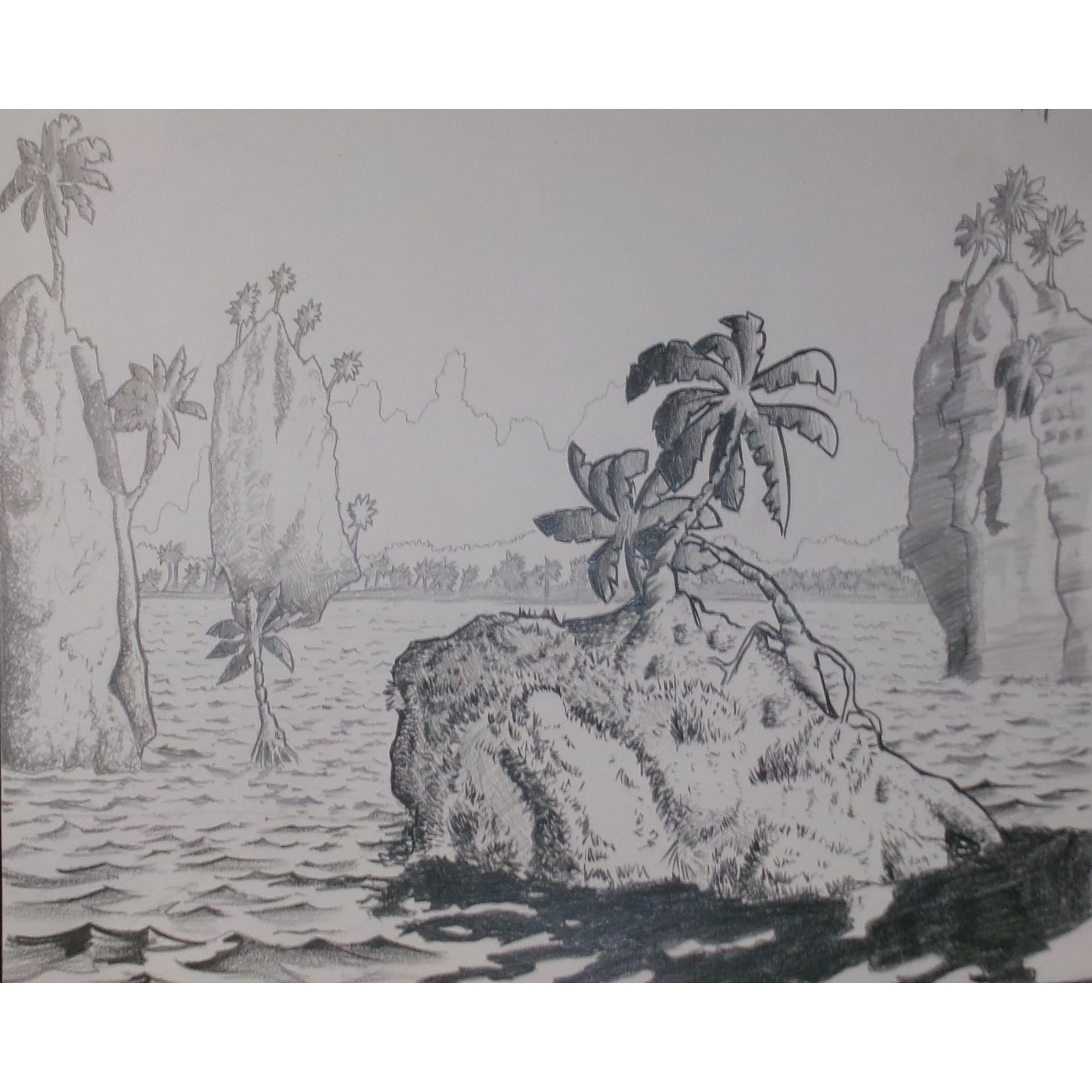 ORIGINAL LANDSCAPE DRAWING PAPER, SIZE 14*16 12 INCHES,