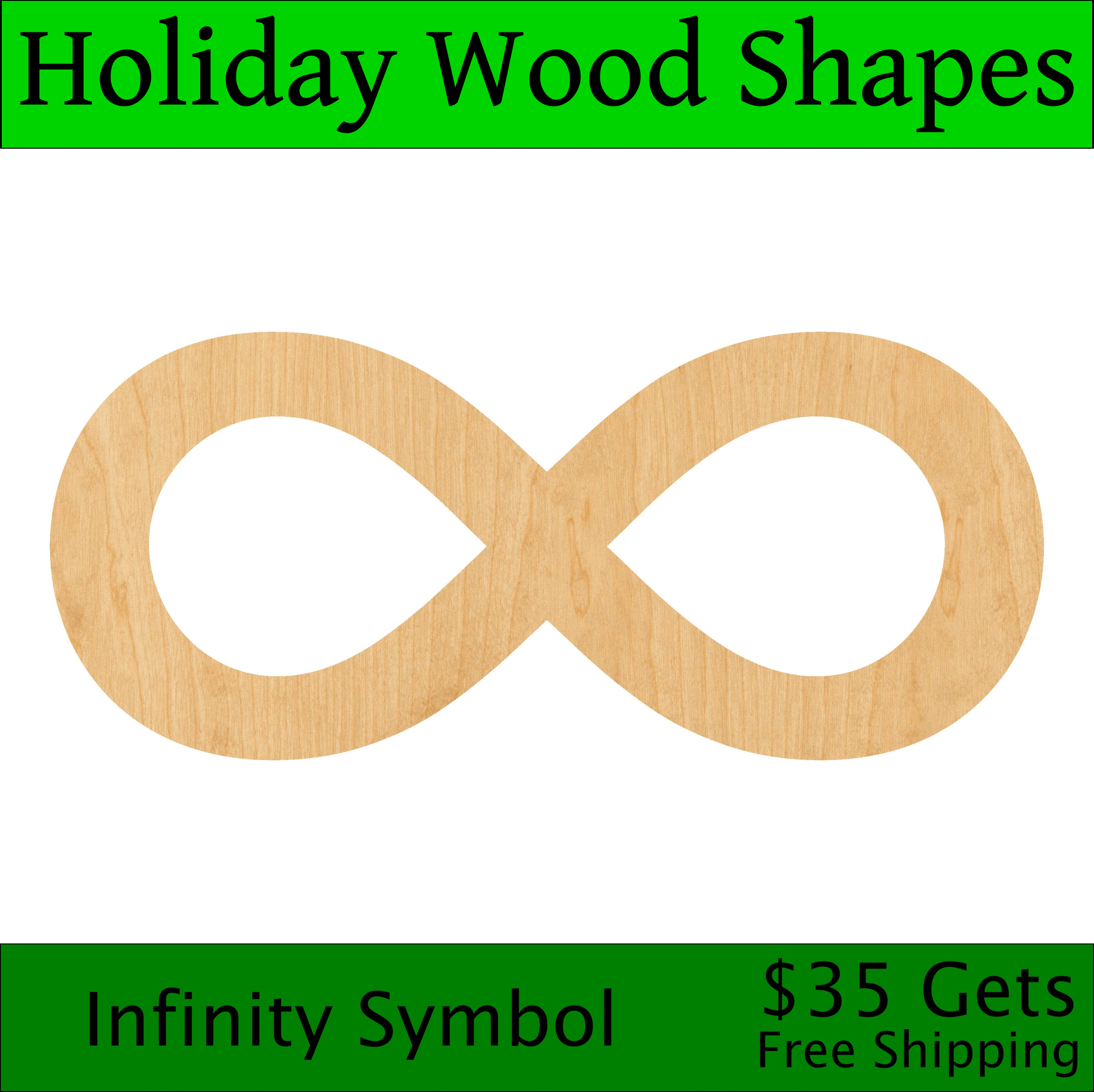Laser Cut Infinity Symbol Wood Blank | DIY Craft Shape