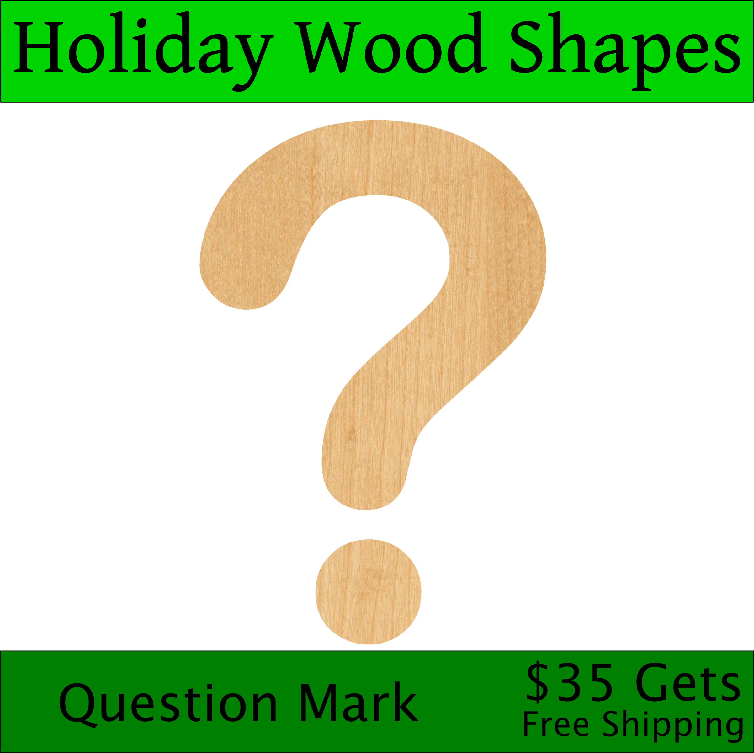 Laser Cut Question Mark Wood Blank | DIY Craft Shape